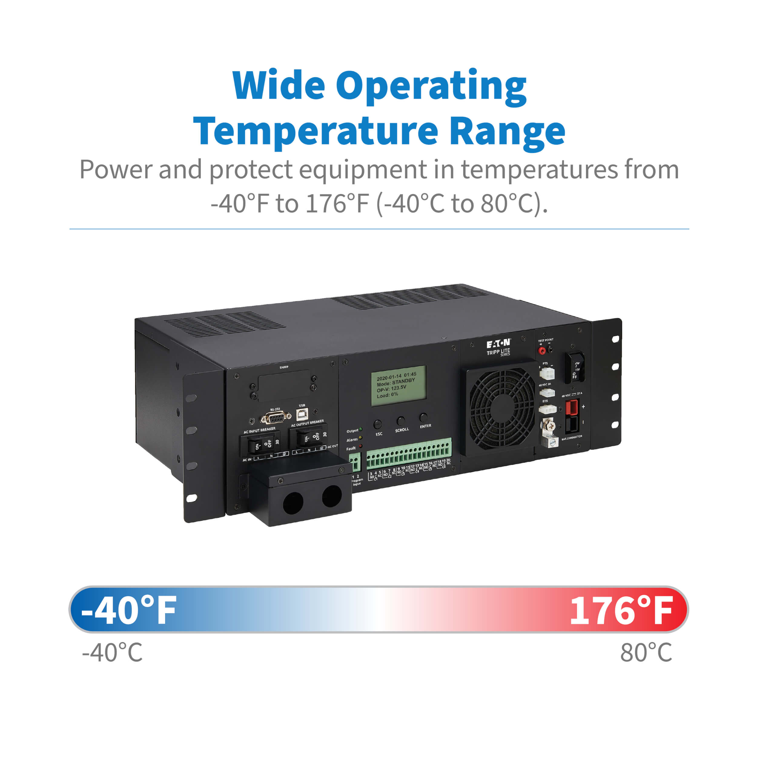 Extreme Temperature UPS System for Industrial, Traffic Control, 120VAC ...