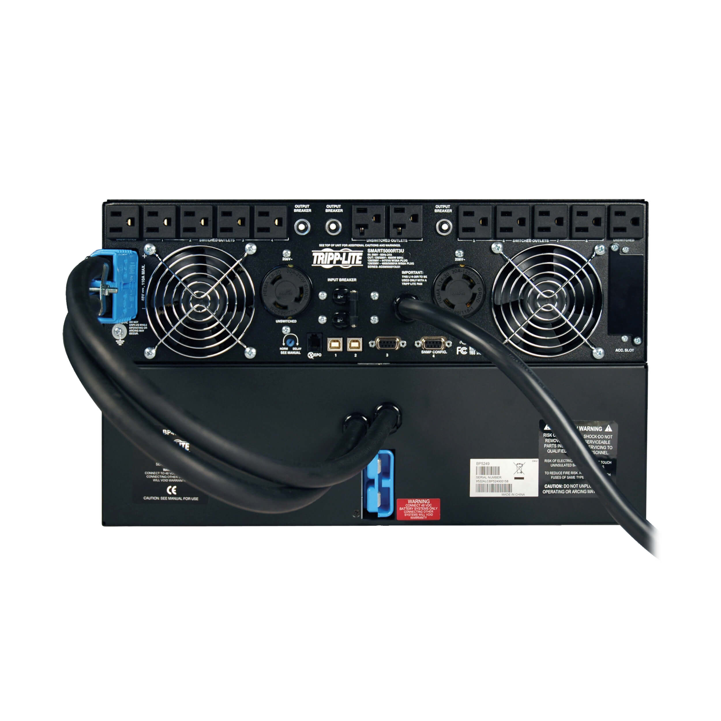 208 & 120V 5kVA 4kW Line-Interactive Sine Wave UPS, 6U, Extended Run ...