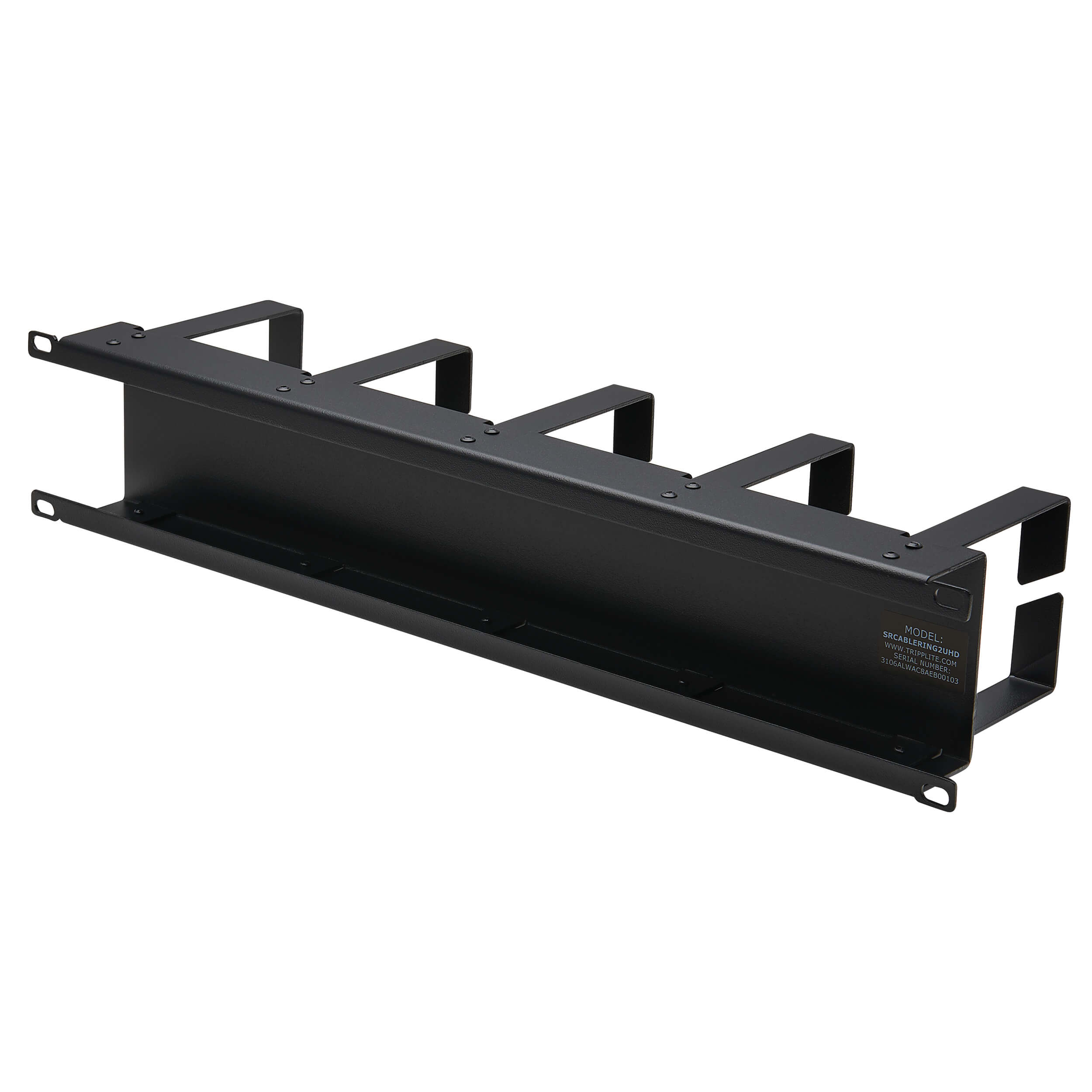 Horizontal Server Rack Cable Manager, Black, 2U | Eaton