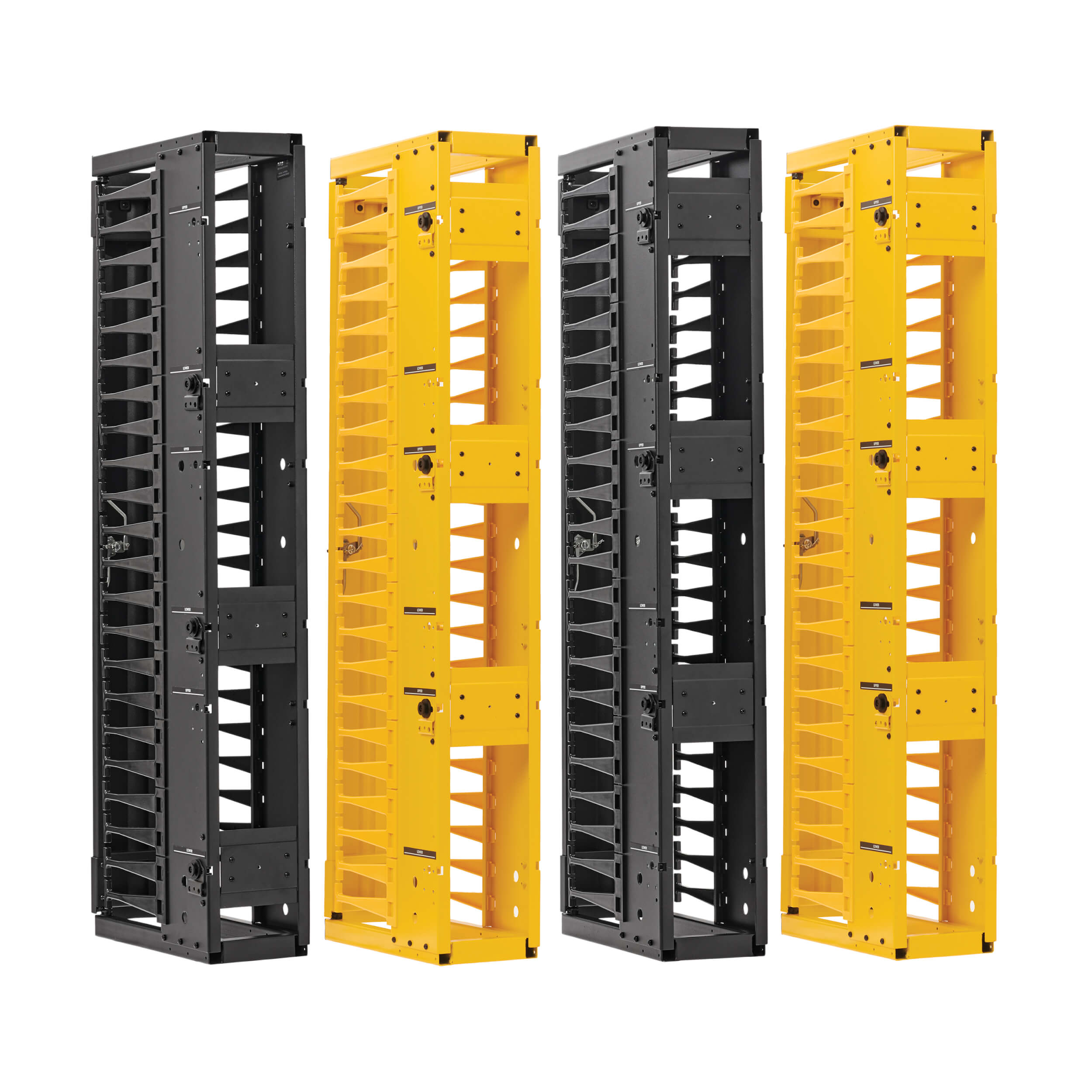 Vertical Cable Manager, 2-Post, 4 Post Racks, 6-in Wide, Black Yellow ...