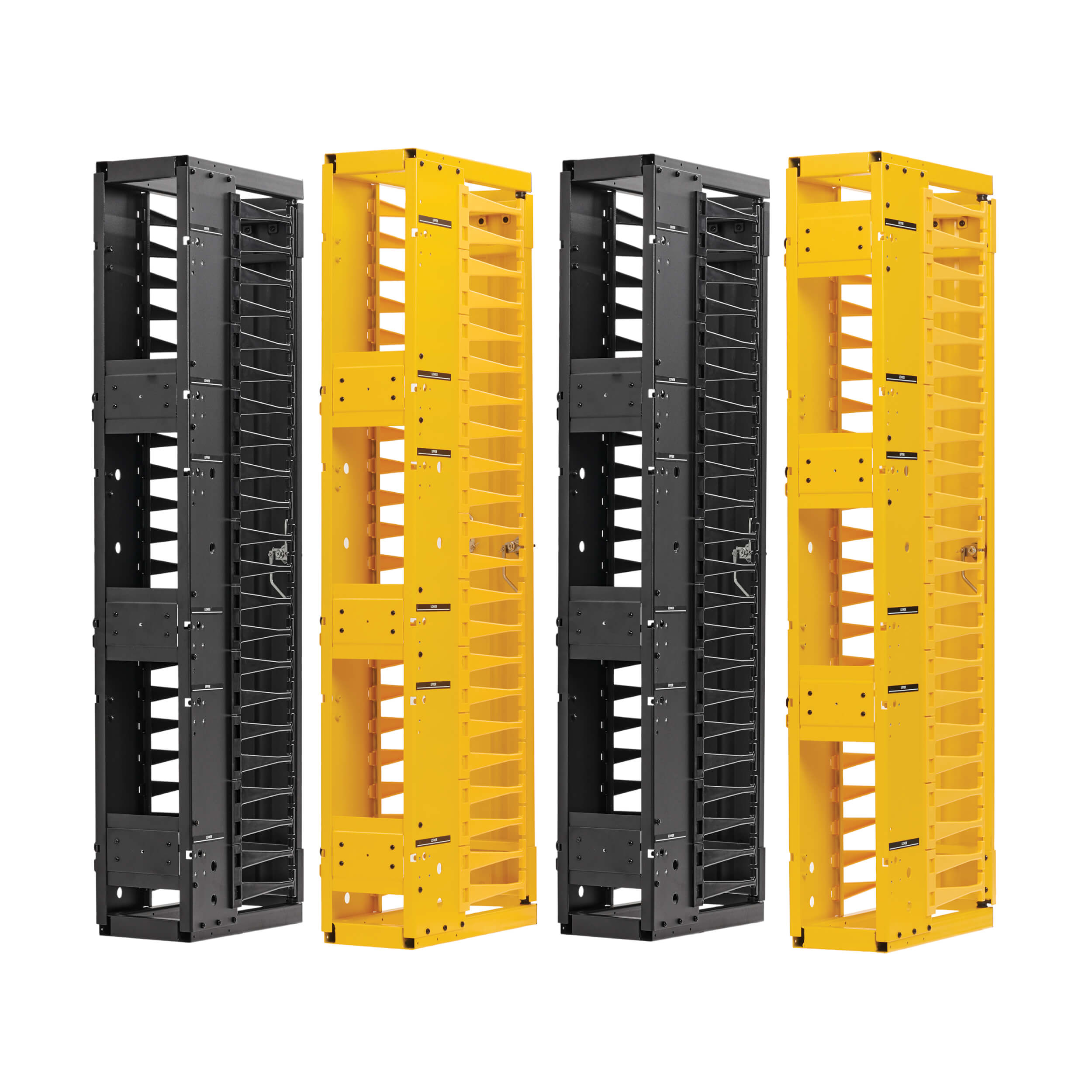 Vertical Cable Manager, 2-Post, 4 Post Racks, 6-in Wide, Black Yellow ...