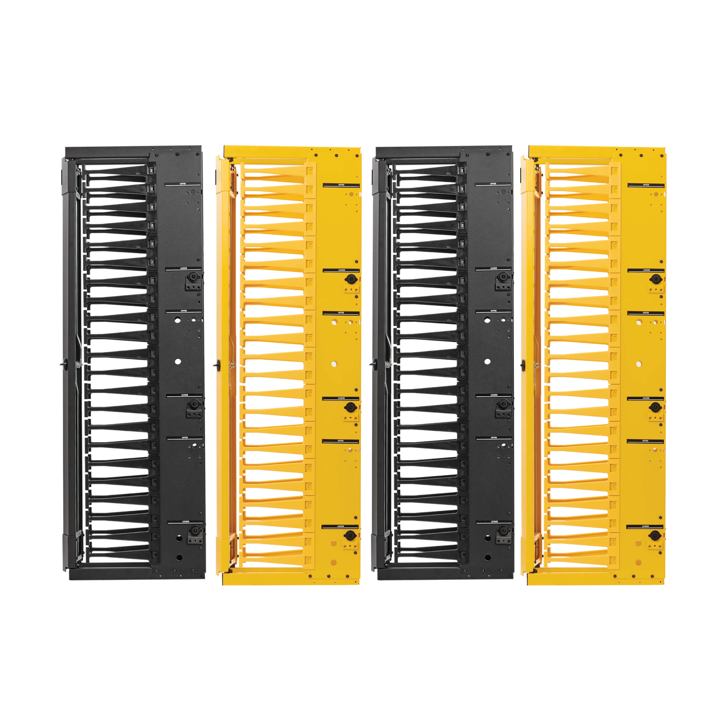 Vertical Cable Manager, 2-Post, 4 Post Racks, 6-in Wide, Black Yellow ...