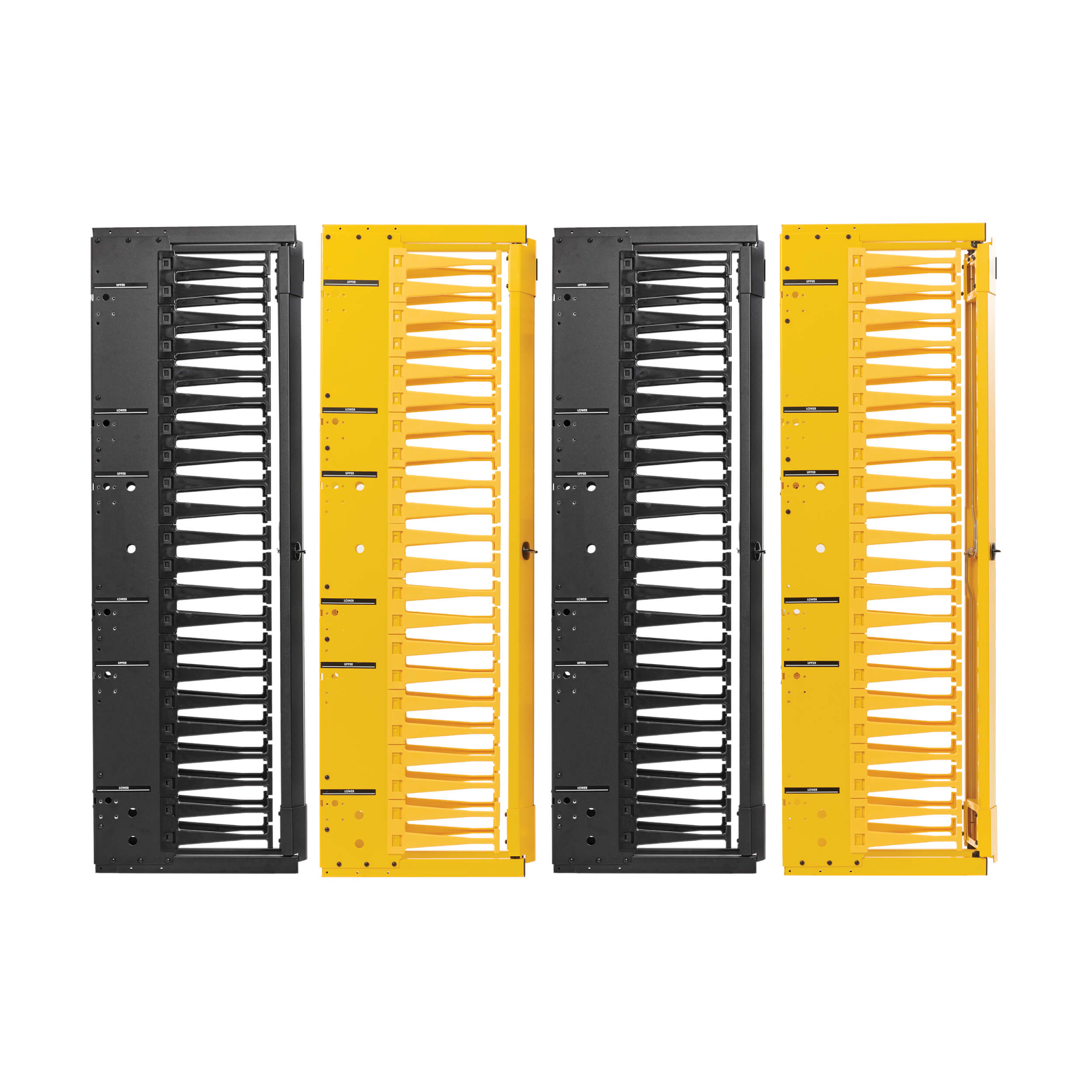 Vertical Cable Manager, 2-Post, 4 Post Racks, 6-in Wide, Black Yellow ...