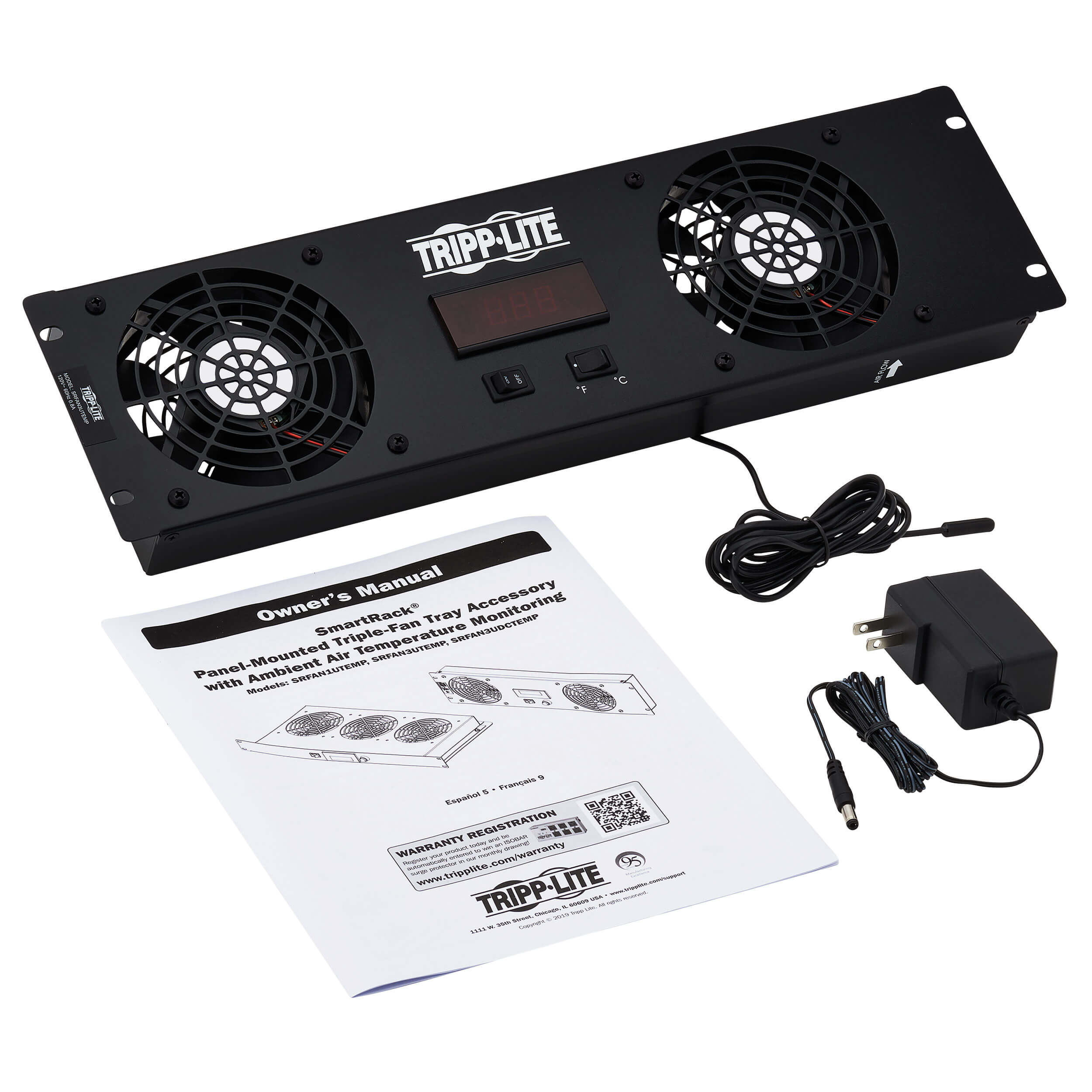 3U Blanking Panel with Built-in Fans and Digital Temperature Sensor | Eaton