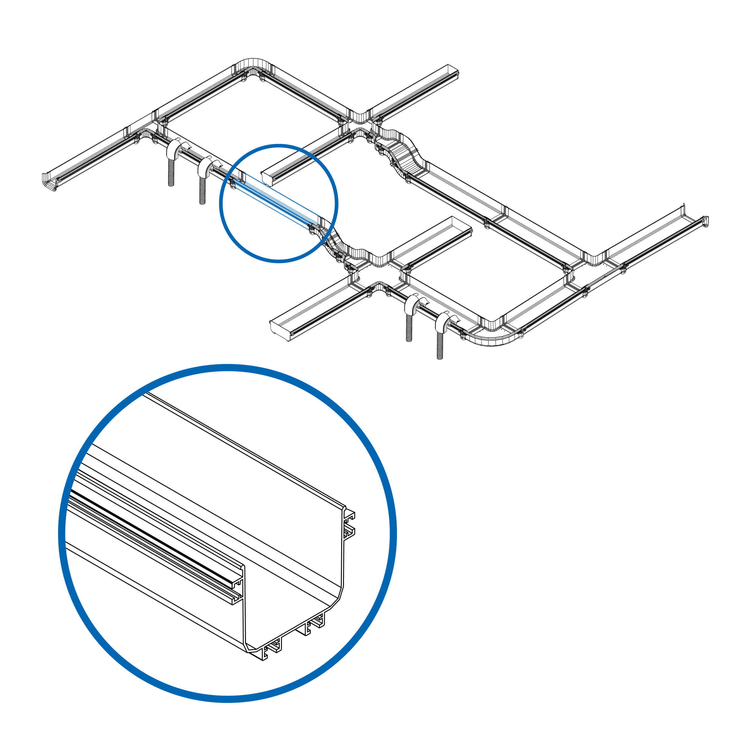 Straight Channel for Fiber Routing System, 120 x 1220 mm (5 x 48 in ...