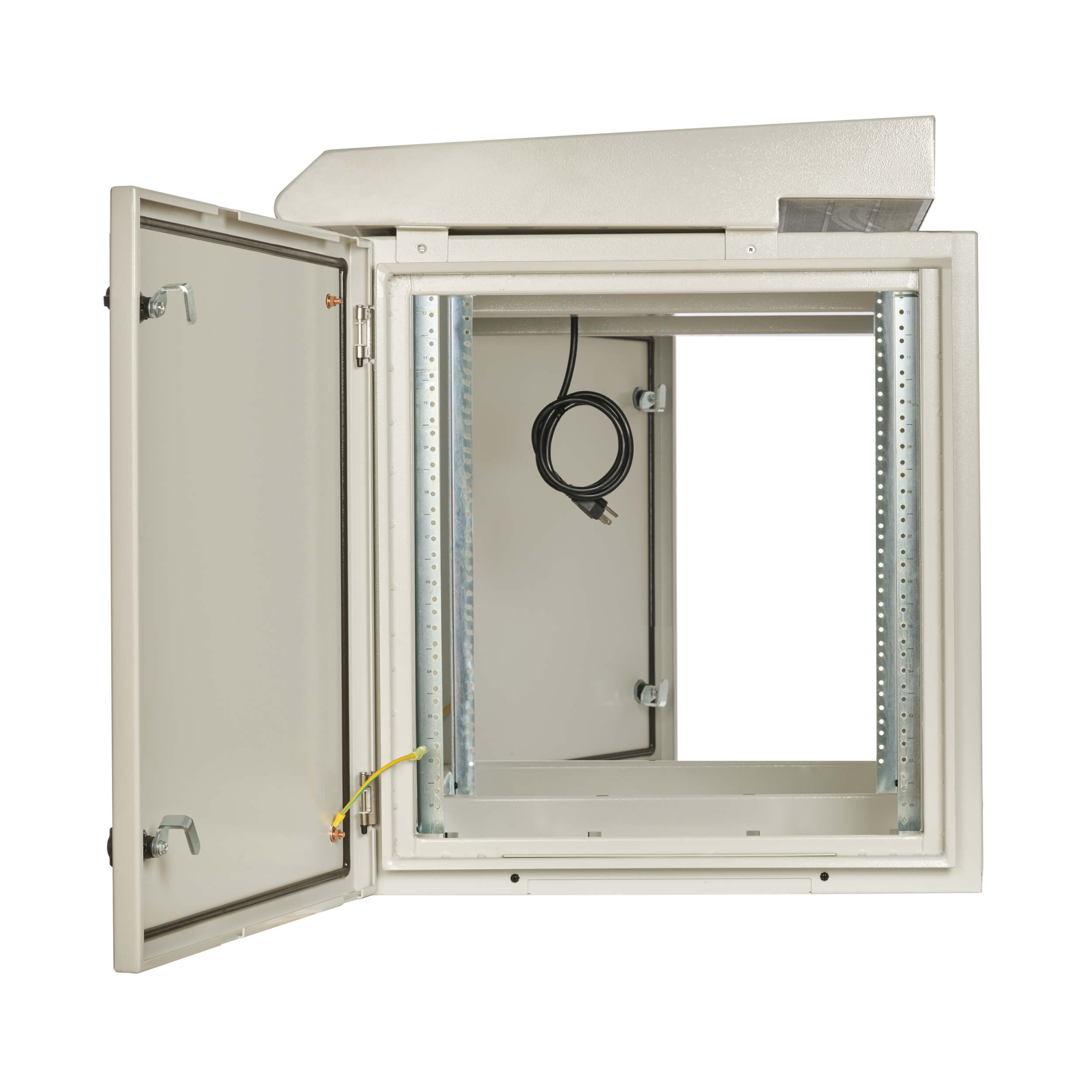 12U Industrial Server Rack NEMA 3R, Gray, Deep, Side Mount | Eaton