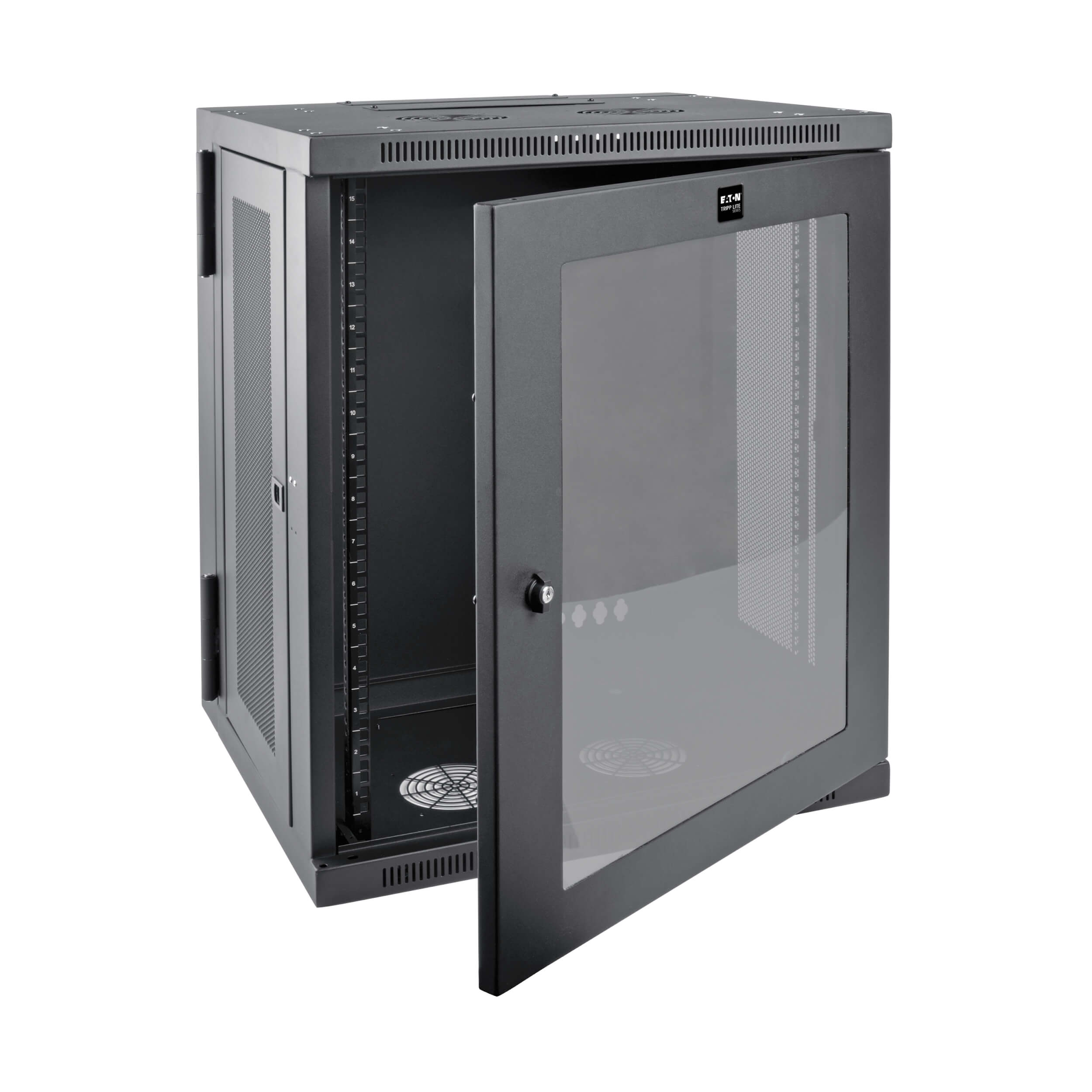 15U Server Rack Cabinet, Switch-Depth, Wall-Mount, Window | Eaton