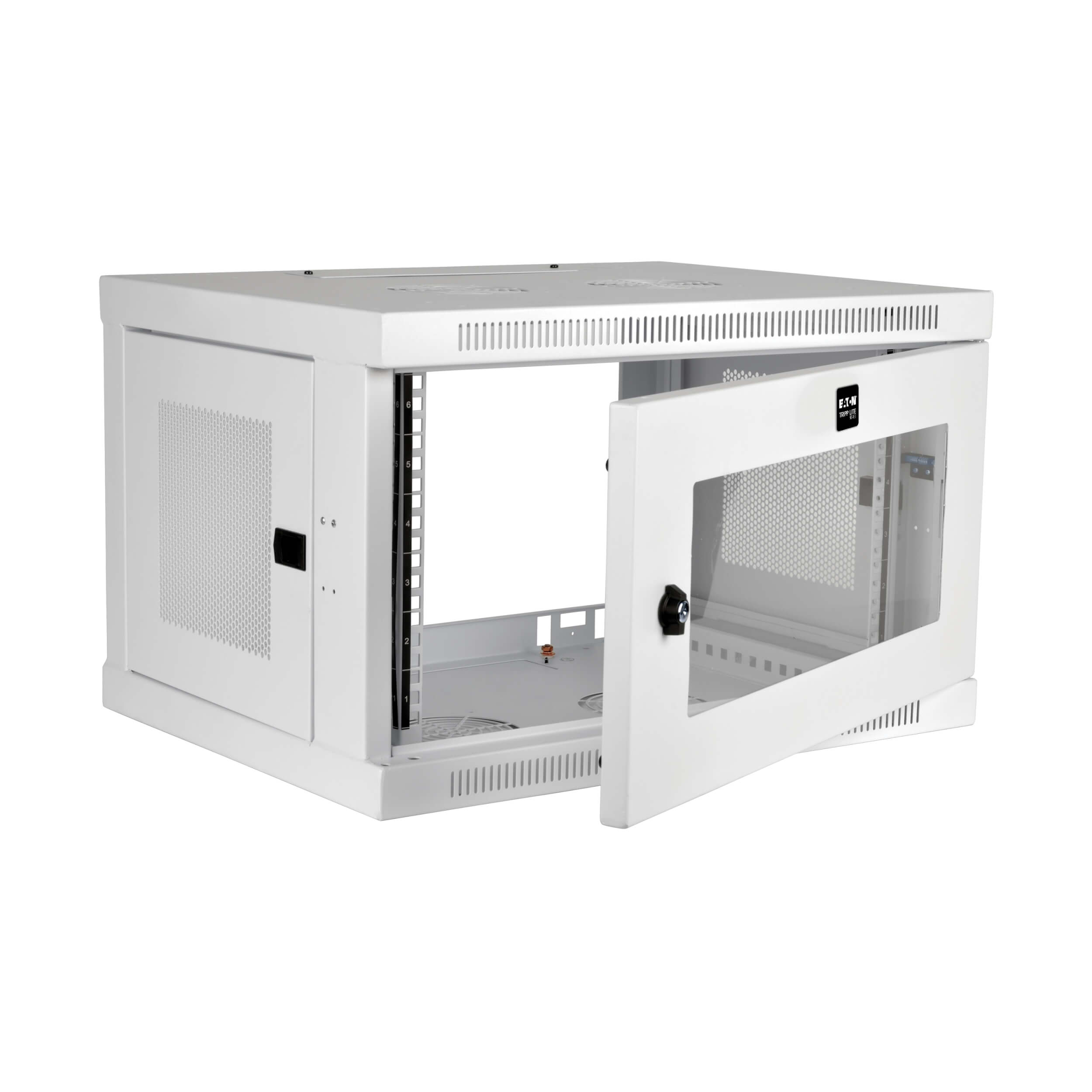 6U Server Rack Cabinet, Switch-Depth, Wall-Mount, Window, White | Eaton