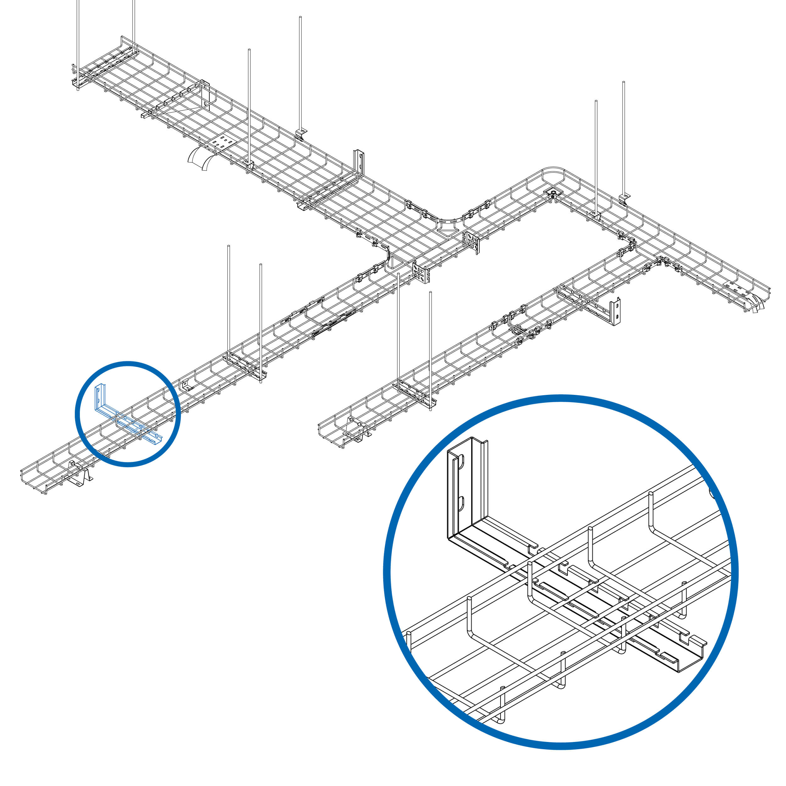Wall Bracket for 150 mm and 300 mm Wire Mesh Cable Trays | Eaton