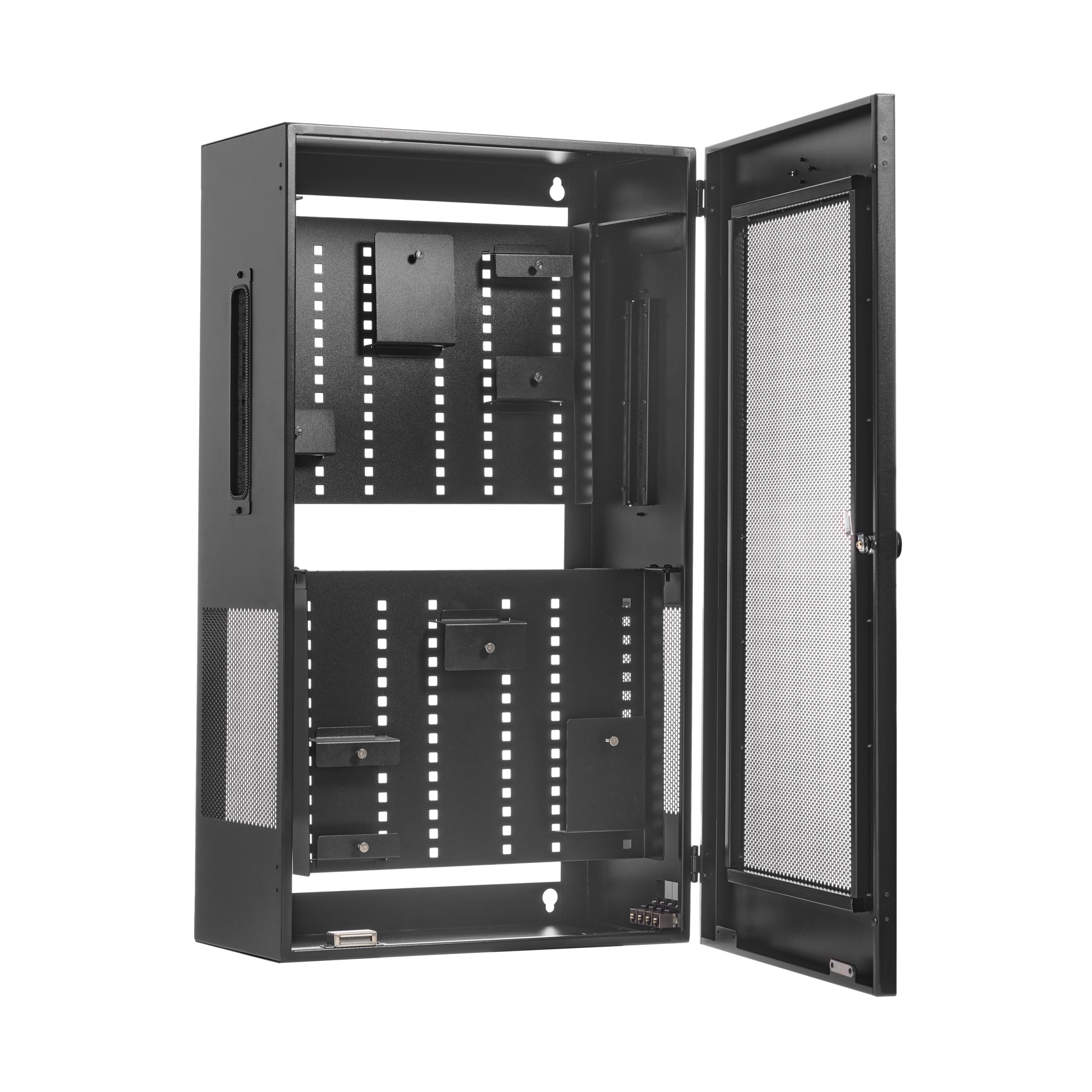 Low-Profile Wall Mount Structured Wiring Enclosure, 5U, Switch-Depth ...