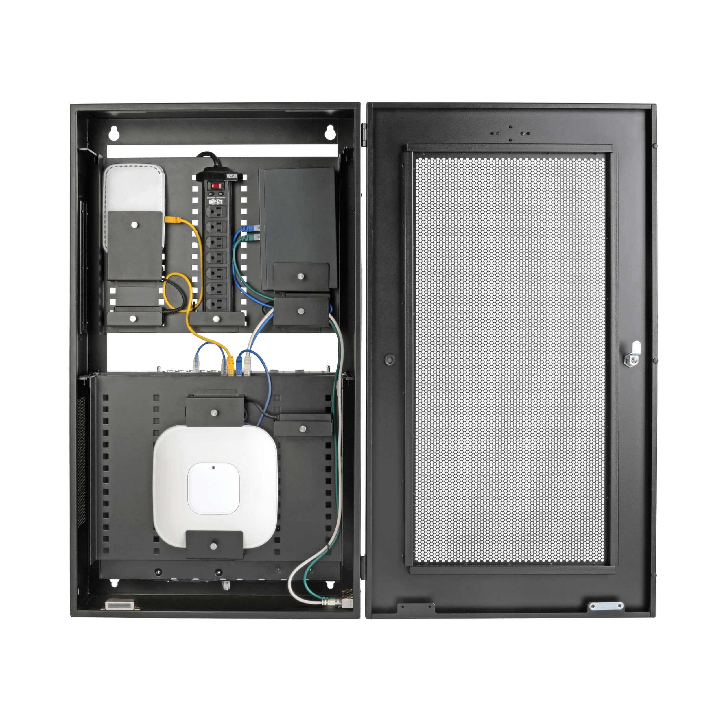 Low-Profile Wall Mount Structured Wiring Enclosure, 5U, Switch-Depth ...