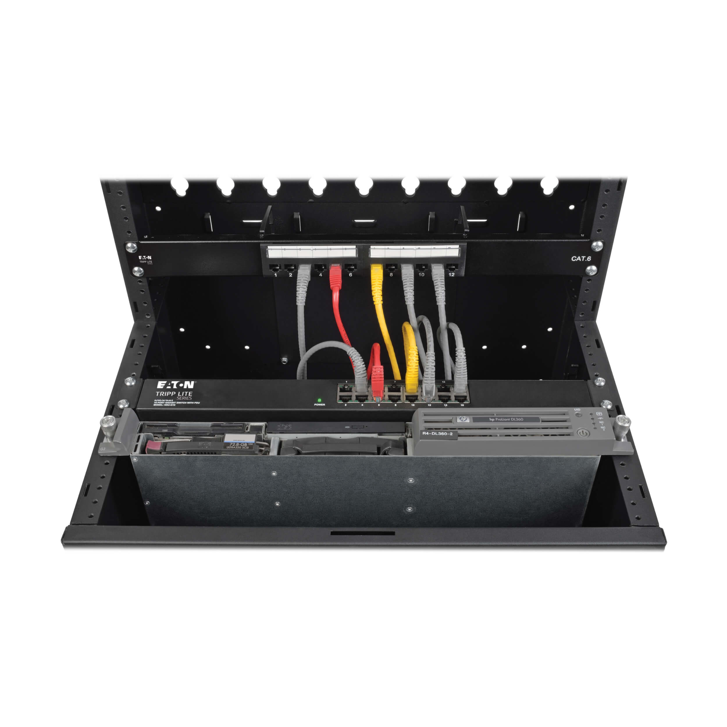 12U Server Rack Cabinet, Vertical-Mount, Server-Depth, Wall-Mount | Eaton