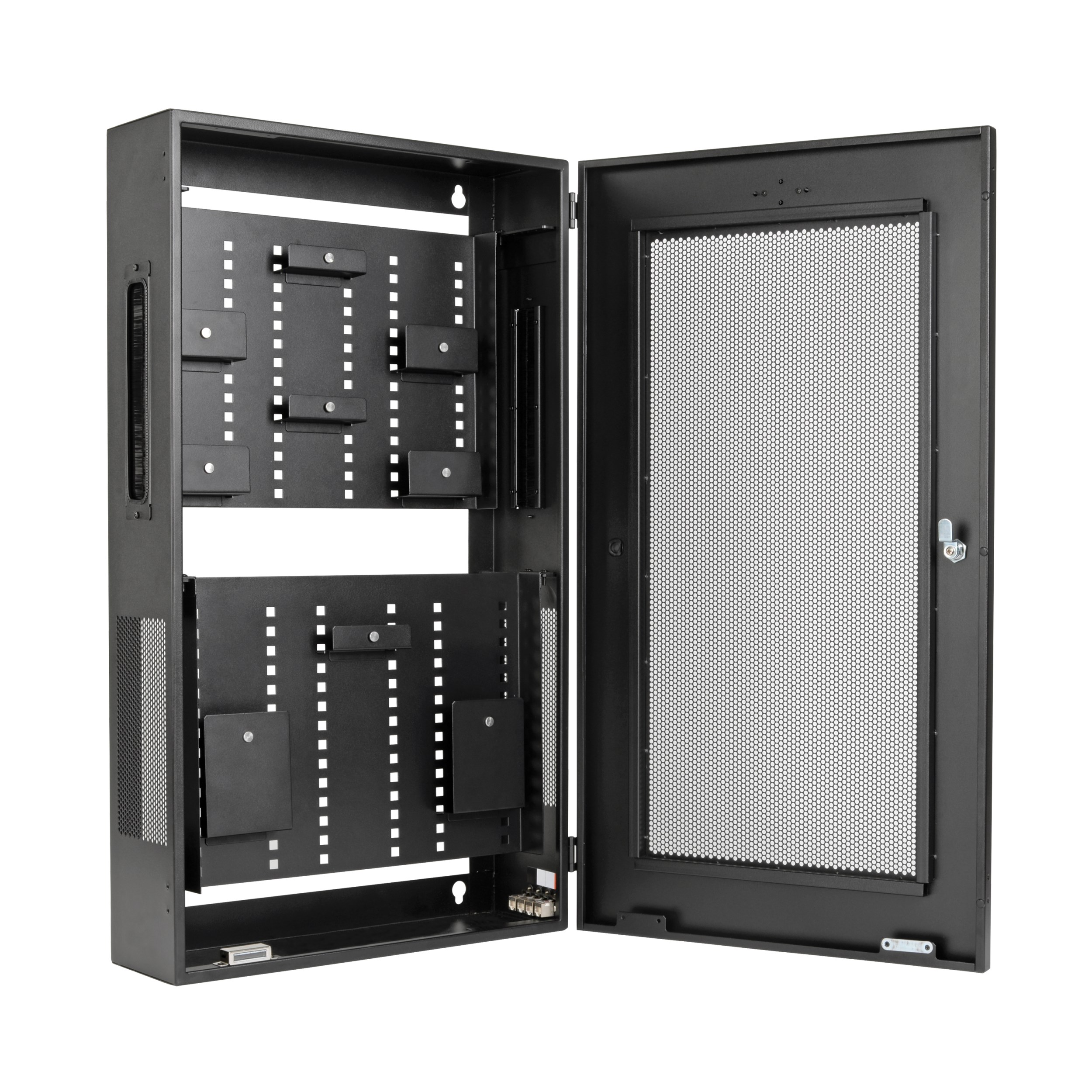 Low-Profile Wall Mount Structured Wiring Enclosure, 3U, Switch-Depth ...