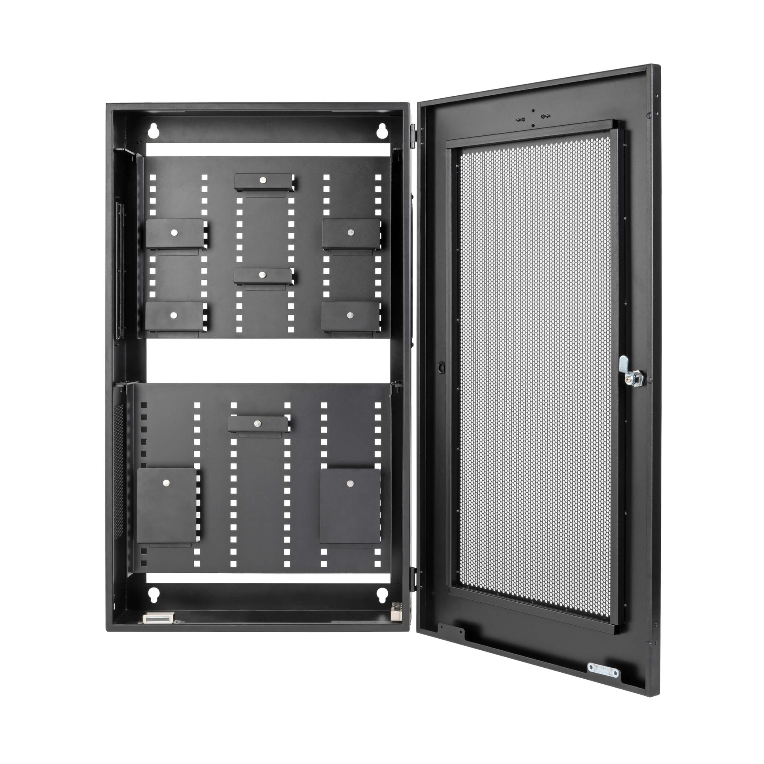 Low-Profile Wall Mount Structured Wiring Enclosure, 3U, Switch-Depth ...