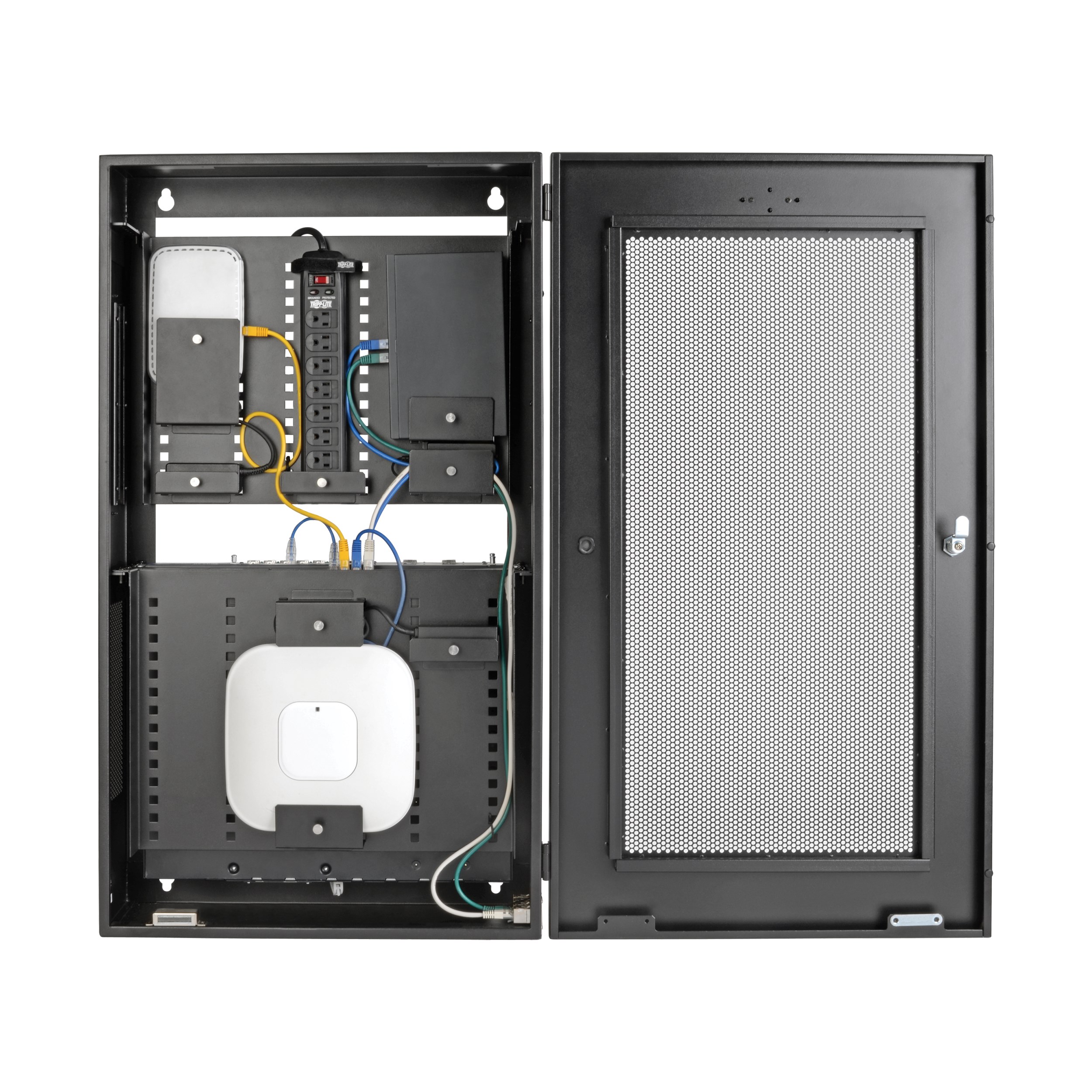 Low-Profile Wall Mount Structured Wiring Enclosure, 3U, Switch-Depth ...