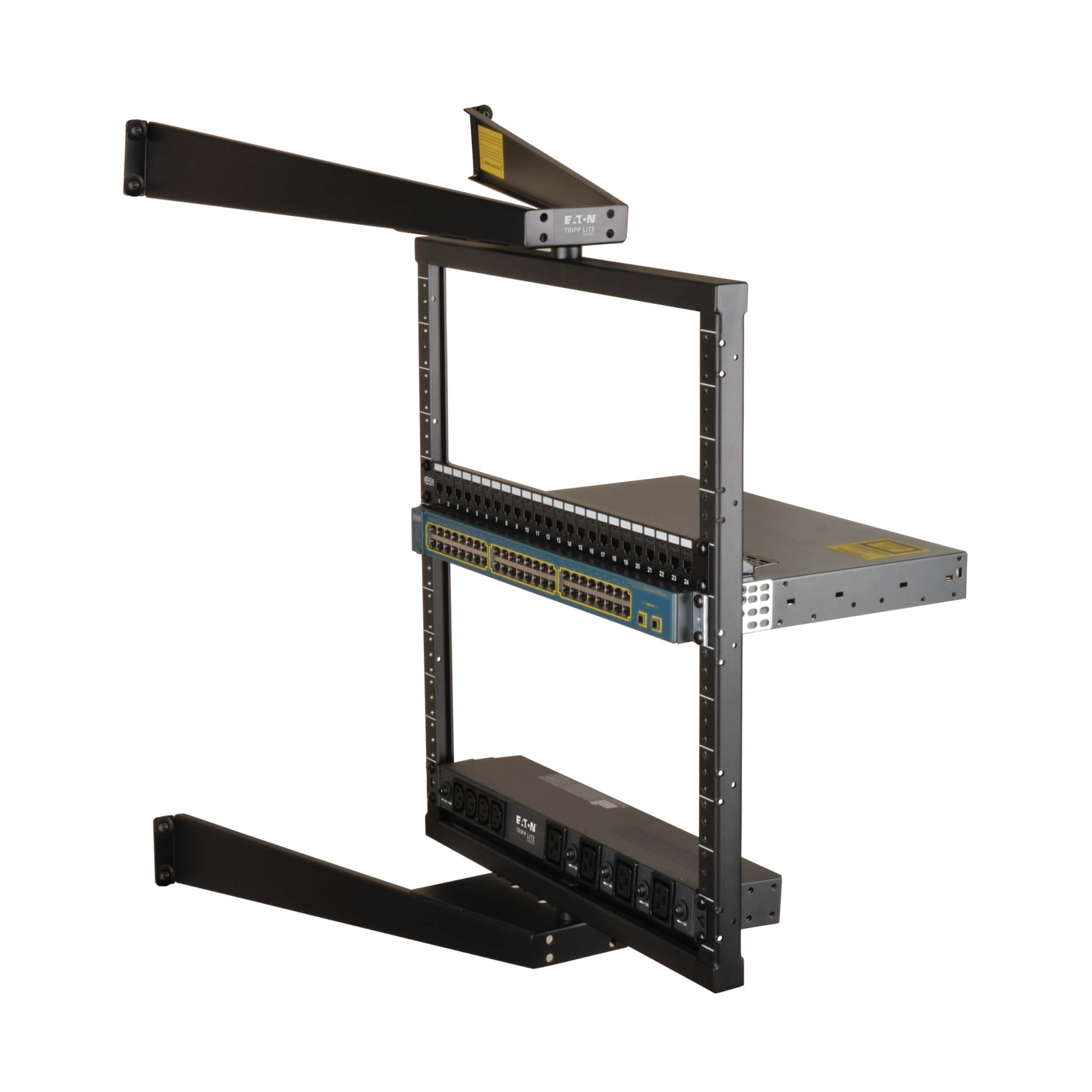 12U 2-Post Open Frame Server Rack, Switch-Depth, Wall-Mount | Eaton