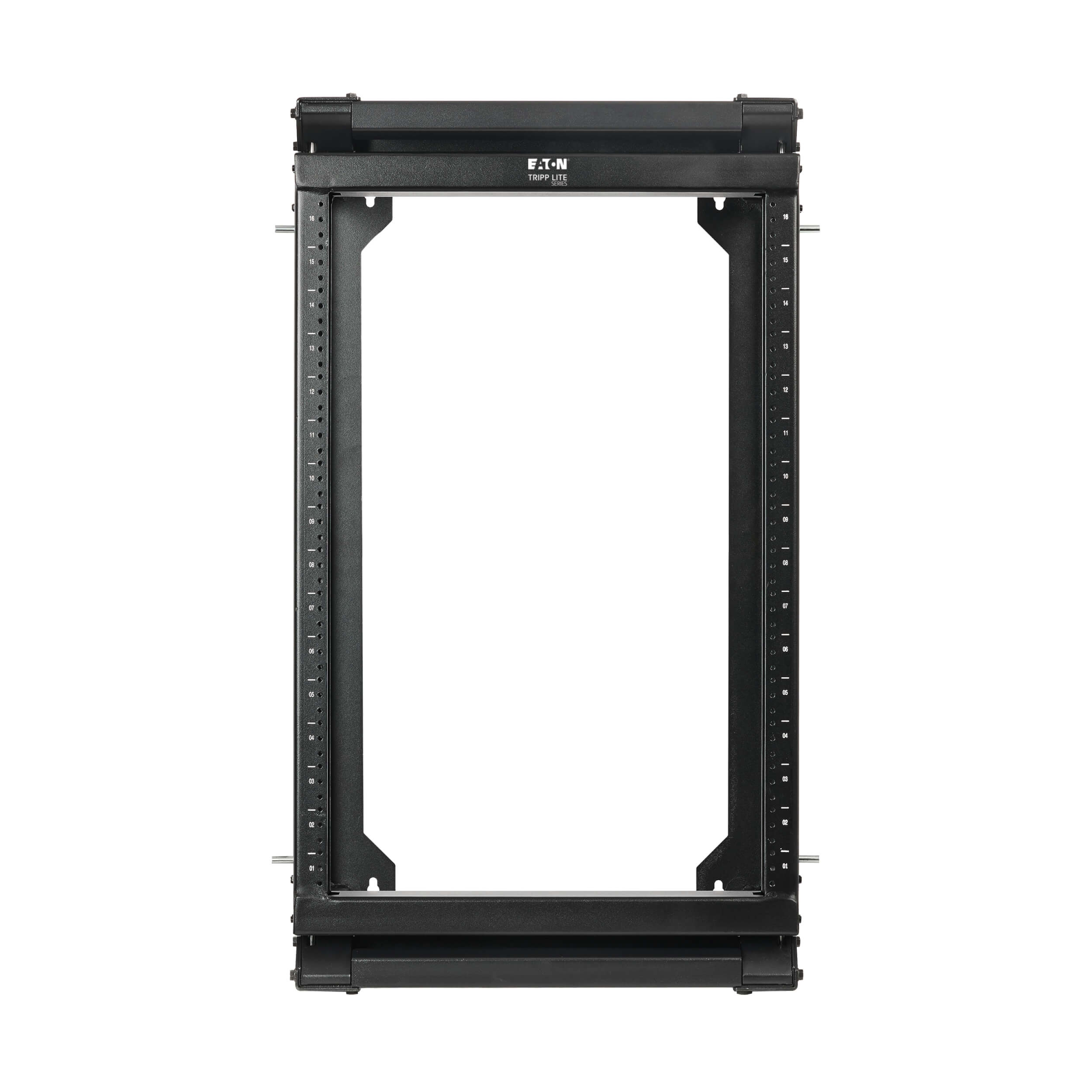 16U 2-Post Open Frame Rack, Hinged Front, Heavy Duty | Eaton