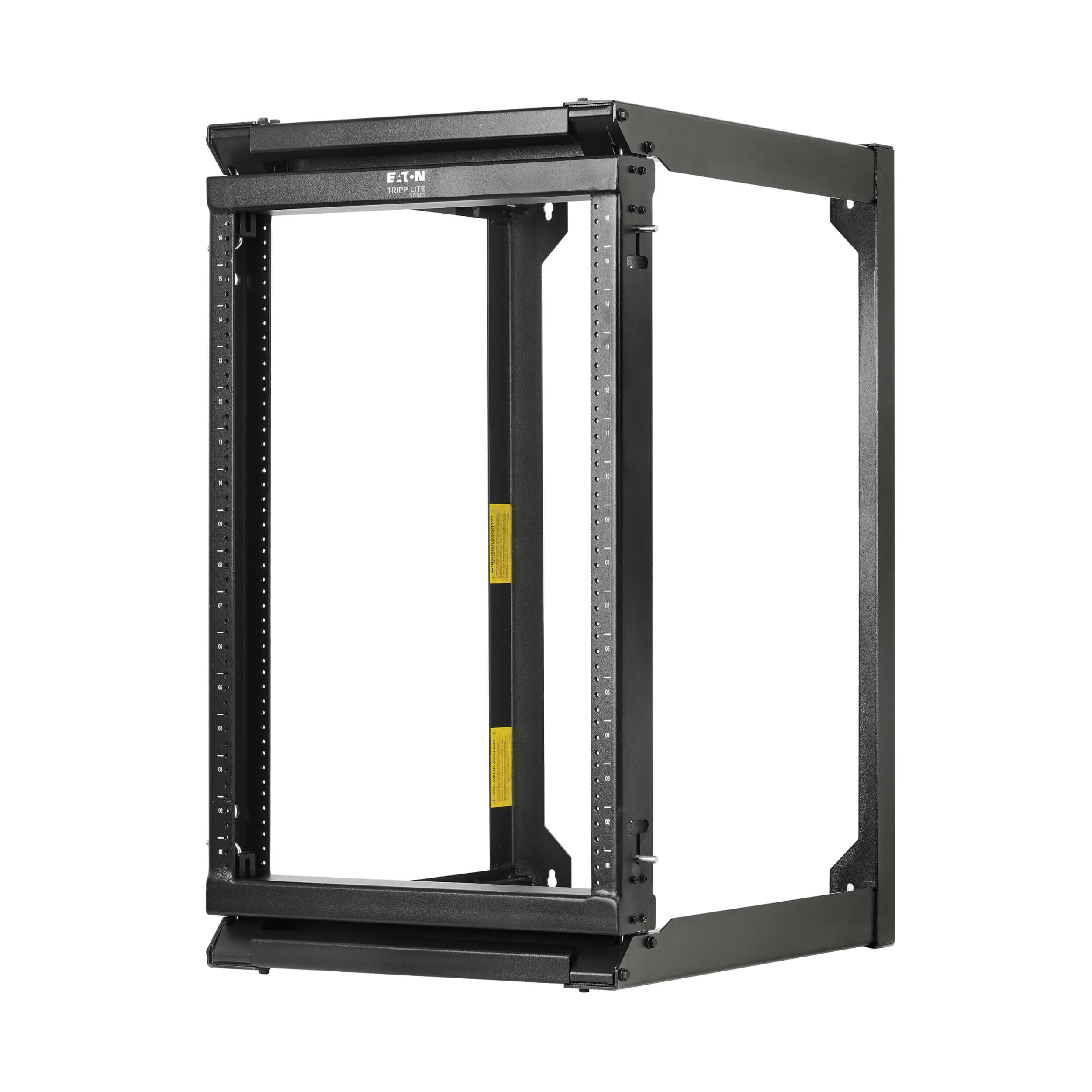 16U 2-Post Open Frame Rack, Hinged Front, Heavy Duty | Eaton