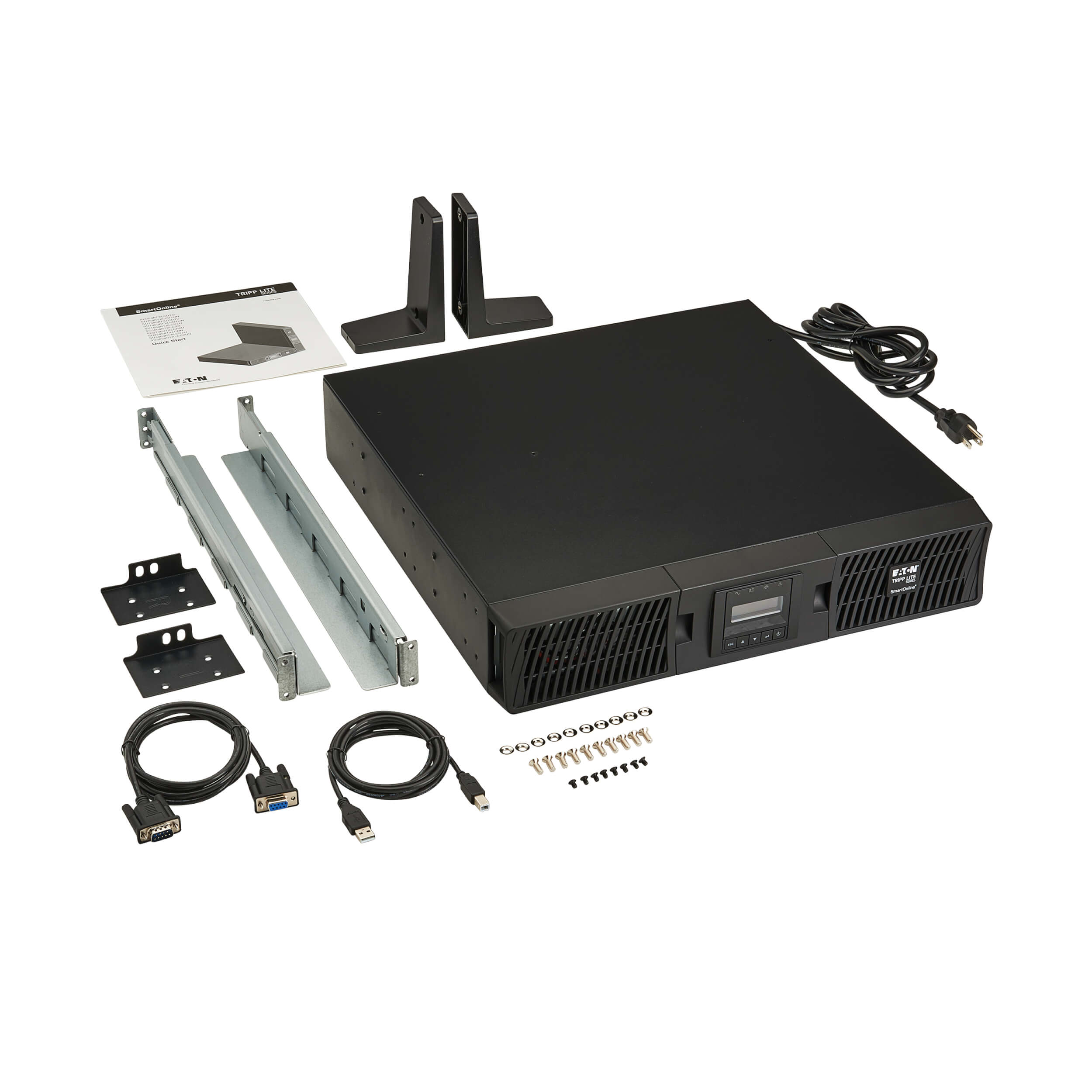 120V 1500VA Tripp Lite Double-Conversion UPS, 8 Outlets, LCD, 2U | Eaton