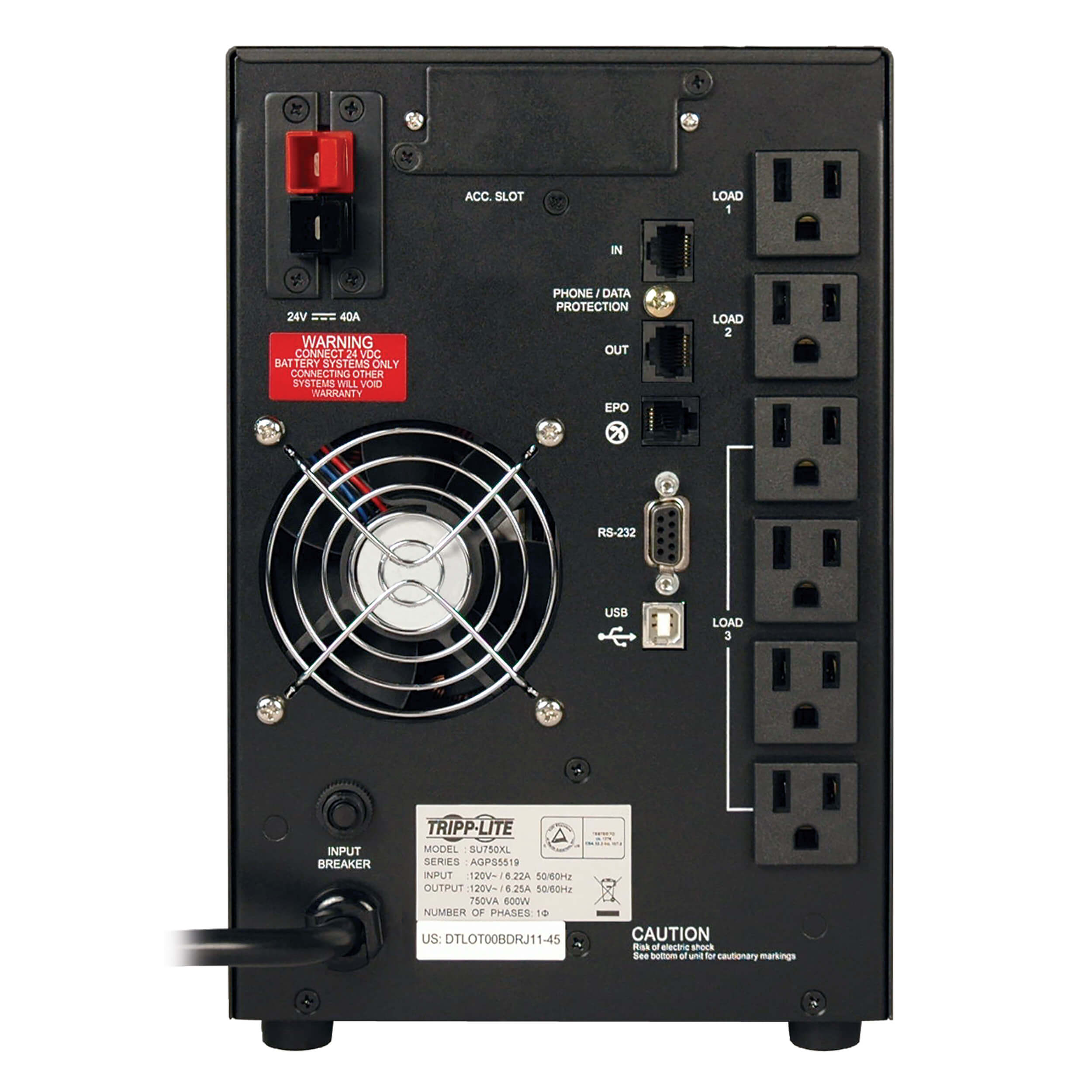 Online UPS, 750VA 600W, 120V, Extended Run, USB, Tower | Eaton