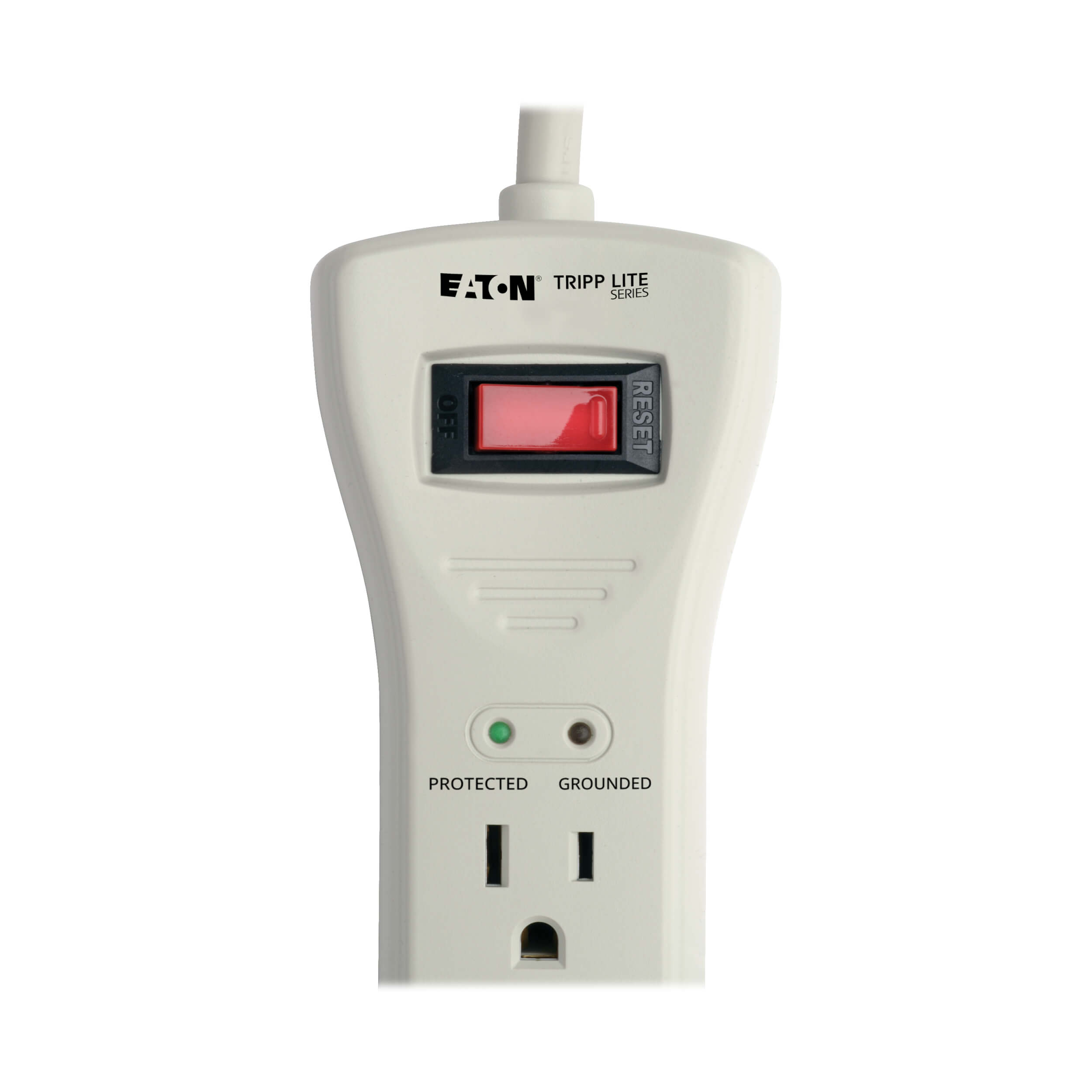 Surge Protector, 7 Outlet, 2160 Joules, 7-ft Cord, Light Gray | Eaton