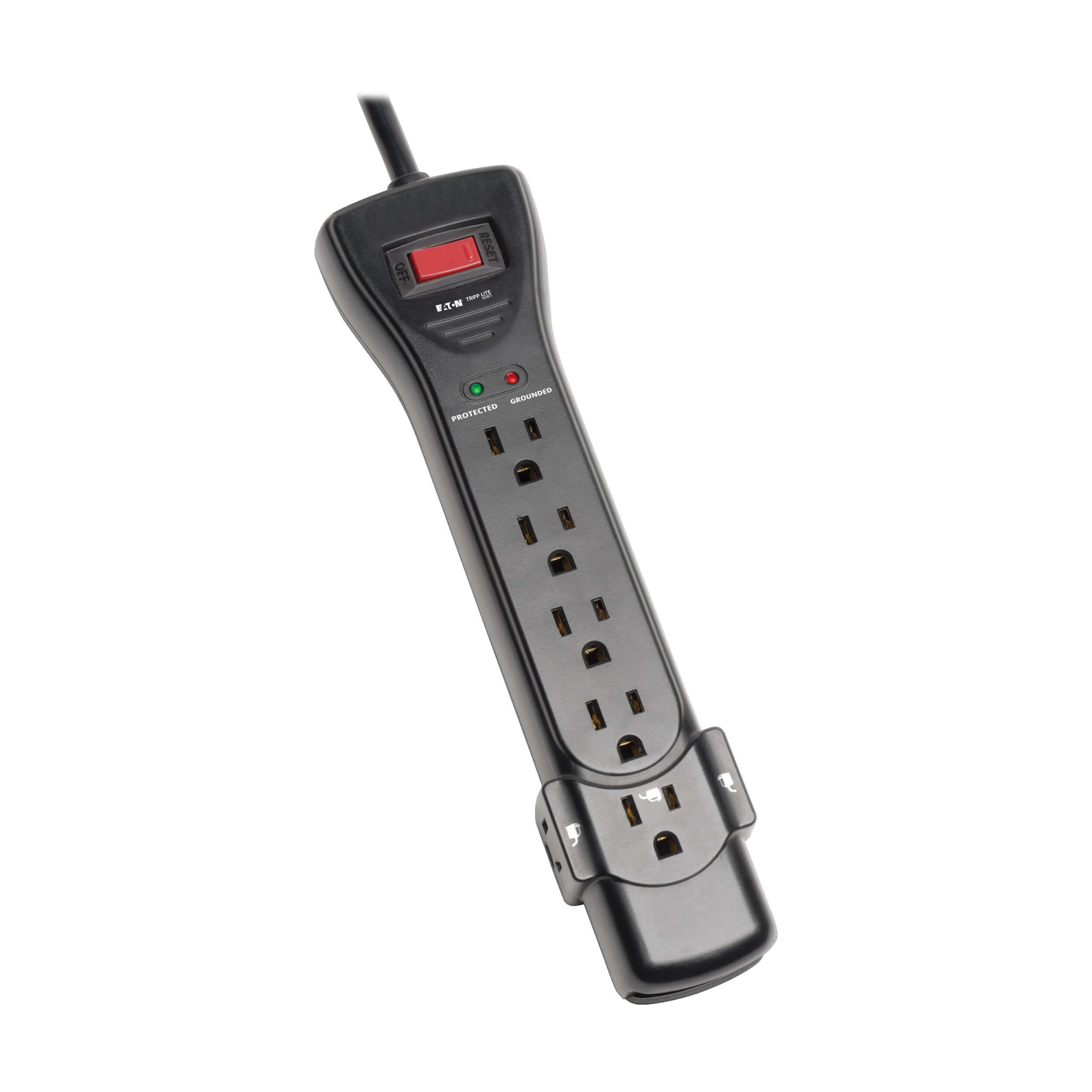 Surge Protector, 7 Outlet, 2160 Joules, 7-ft Cord, LED | Eaton