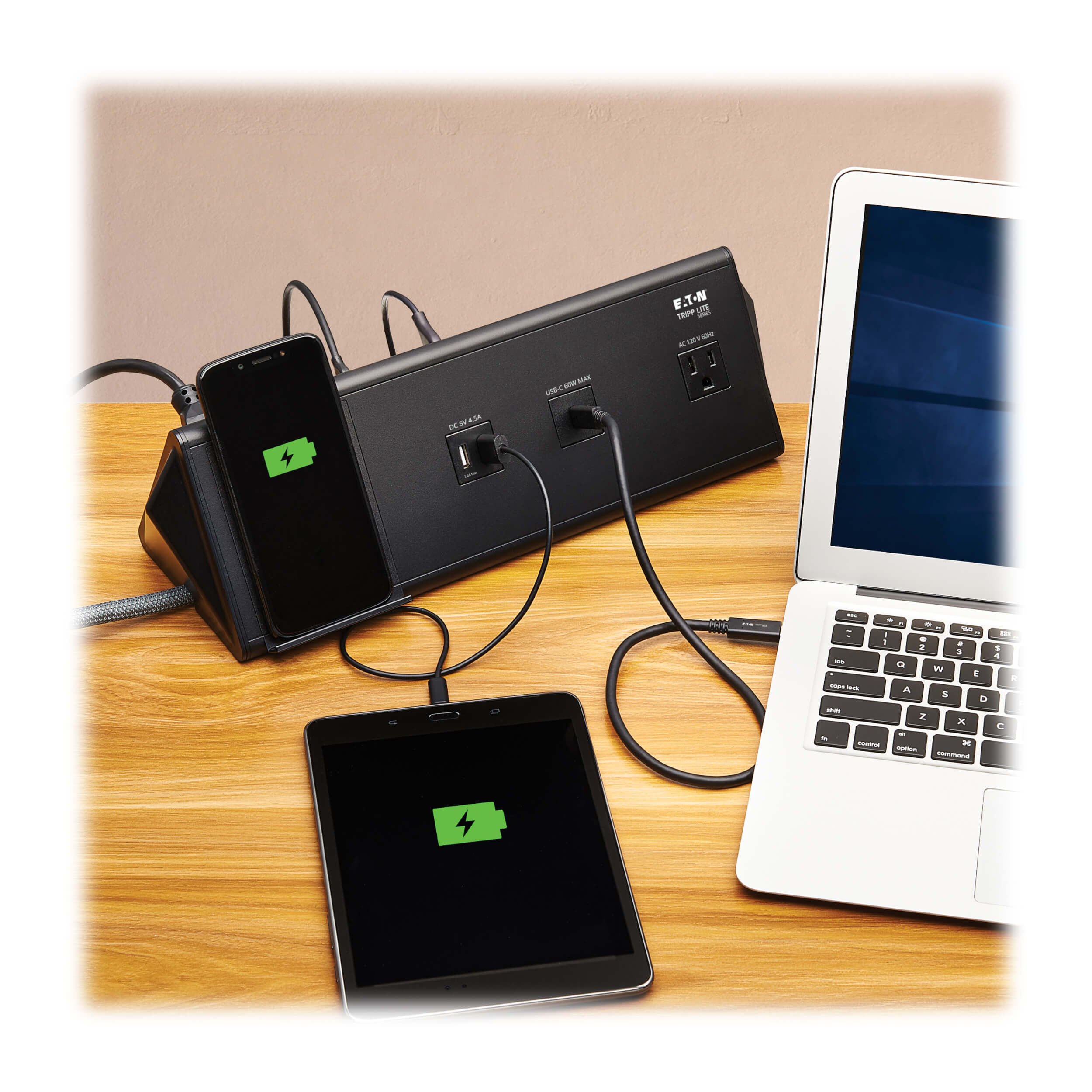 Desktop Charging Station 4x USB-A, USB-C, Wireless Charging, AC Outlets ...