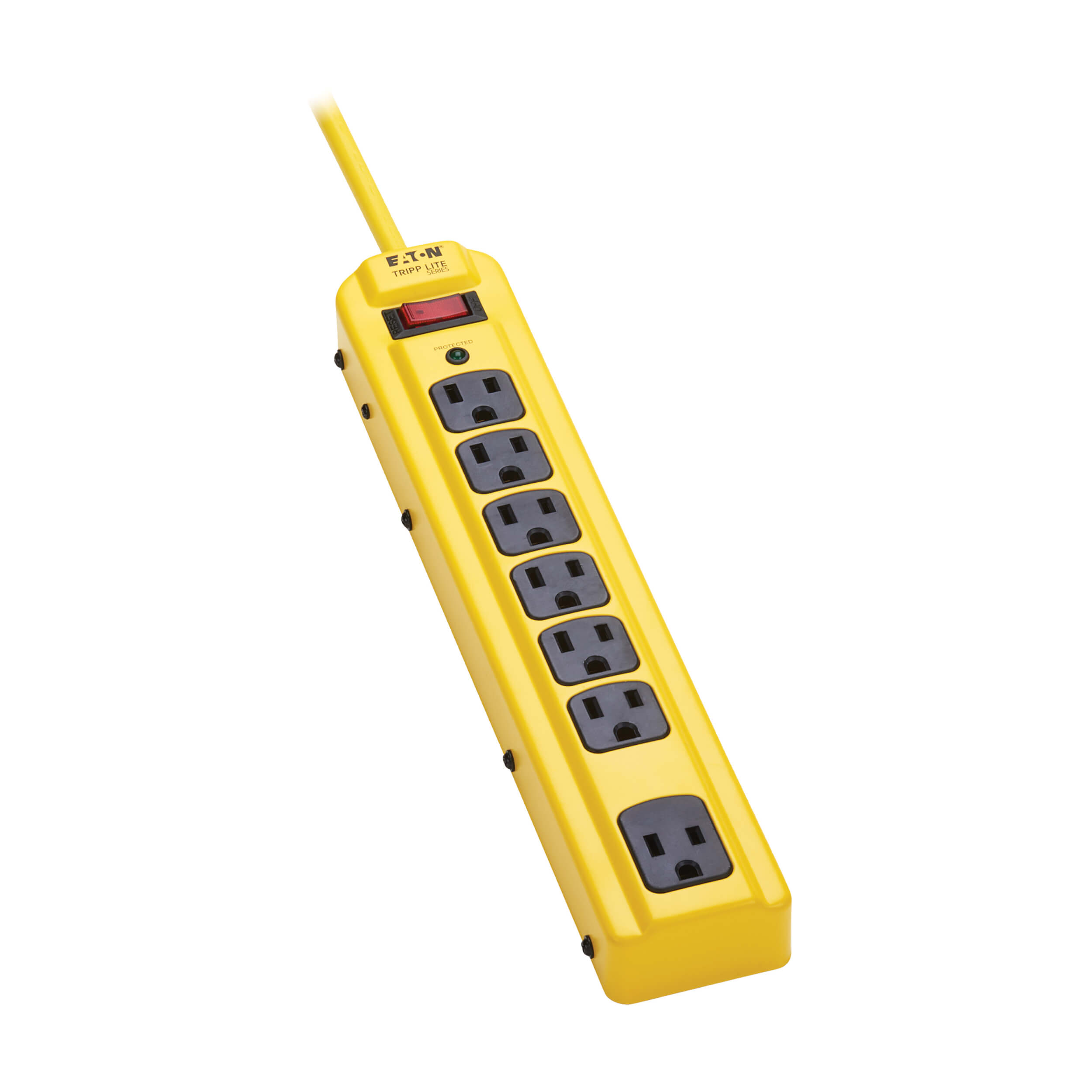 Safety Surge Protector, Metal, 7 Outlet, 450 Joules, 4ft Cord | Eaton