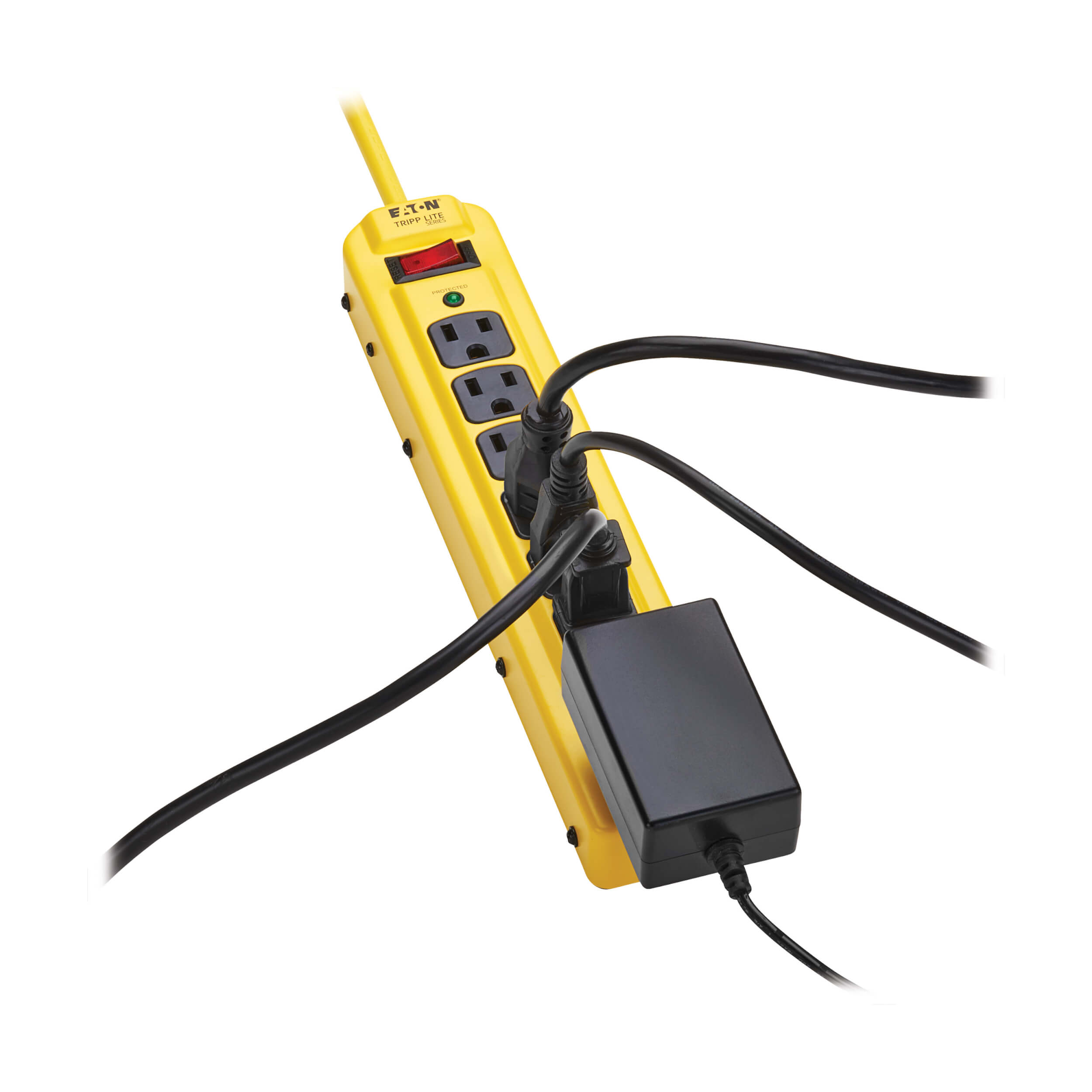 Safety Surge Protector, Metal, 7 Outlet, 450 Joules, 4ft Cord | Eaton