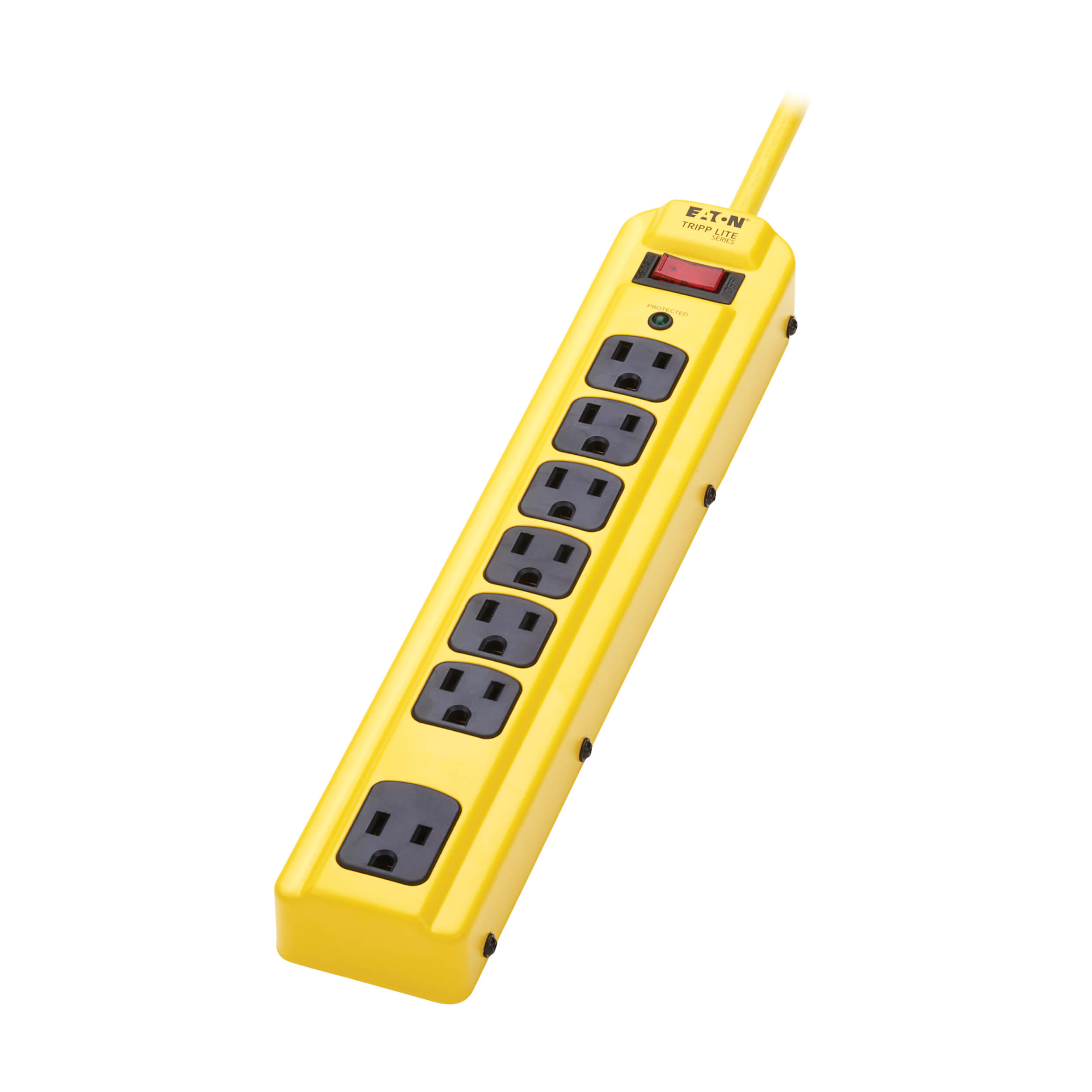 Safety Surge Protector, Metal, 7 Outlet, 450 Joules, 4ft Cord | Eaton