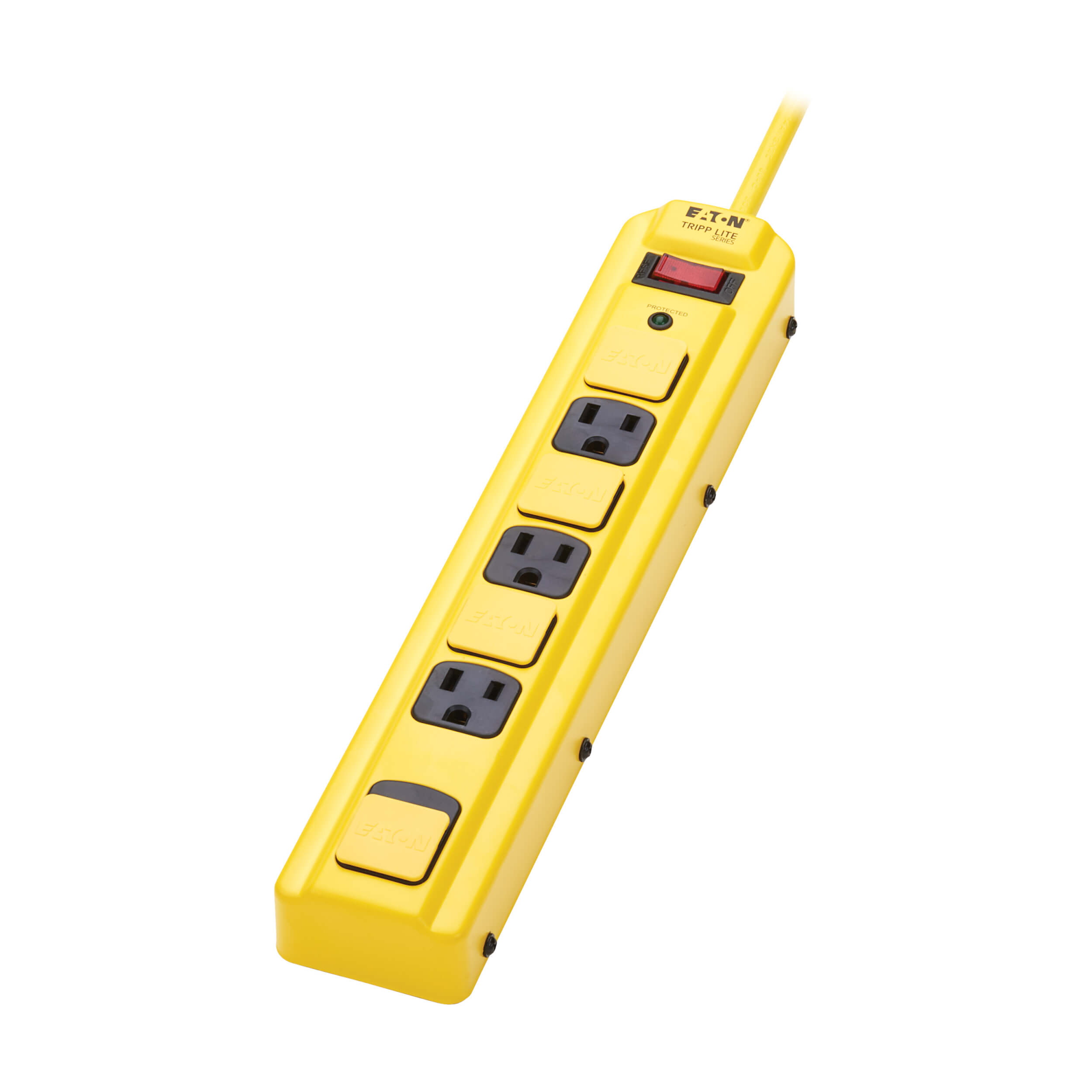 Safety Surge Protector, Metal, 7 Outlet, 450 Joules, 4ft Cord | Eaton