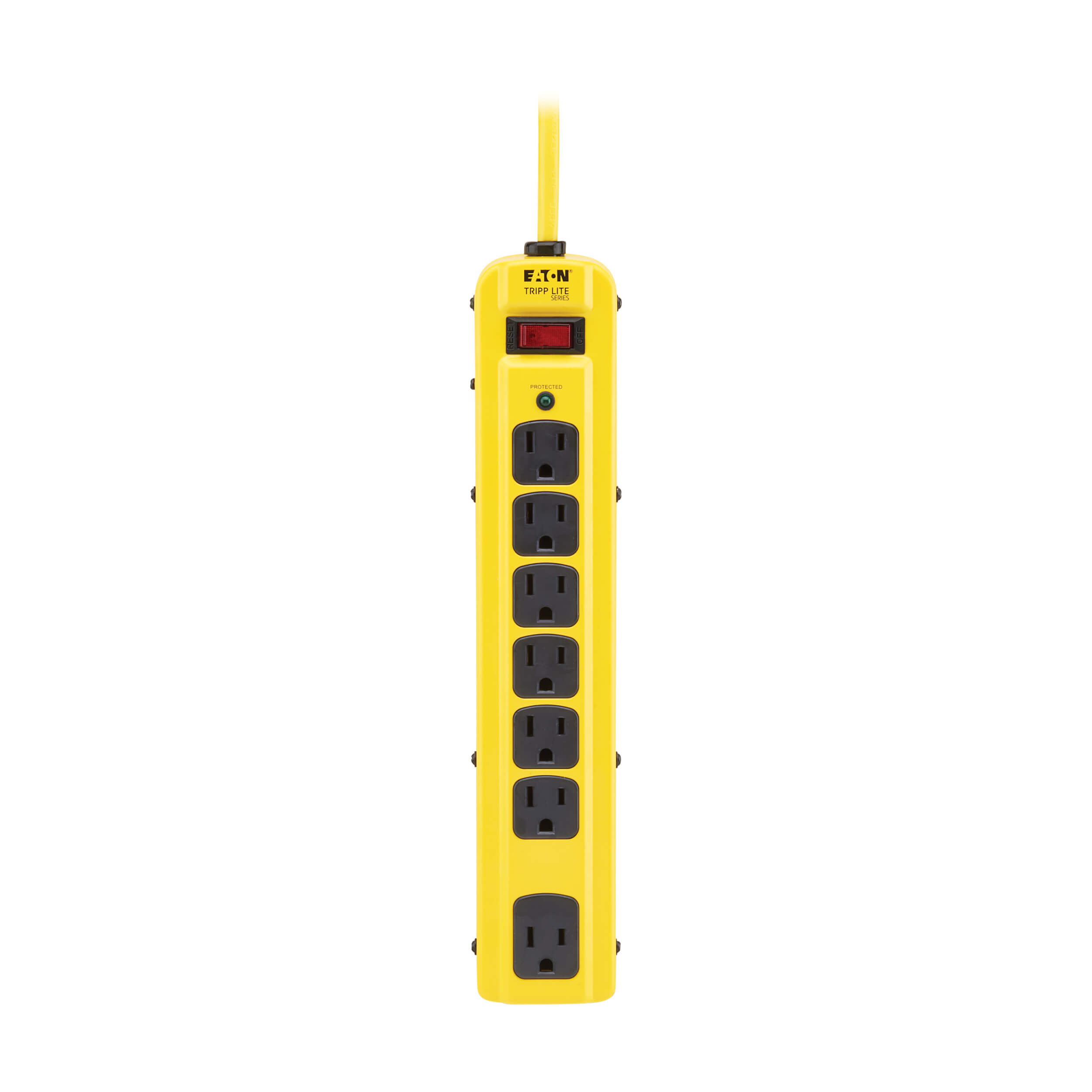 Safety Surge Protector, Metal, 7 Outlet, 450 Joules, 4ft Cord | Eaton