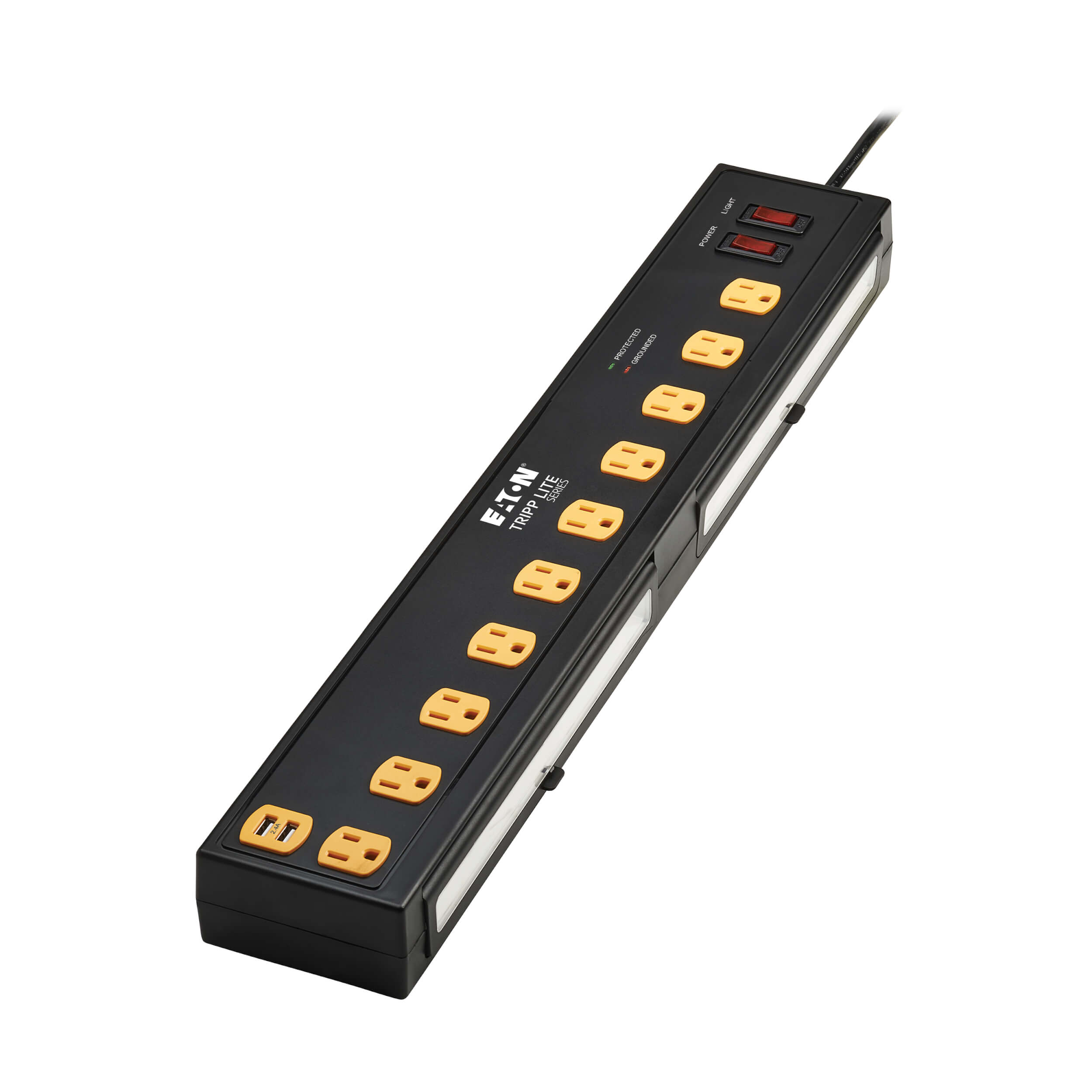 Surge Protector, 10 outlets, 10ft cord, 2 light bars 1000 lumens each ...