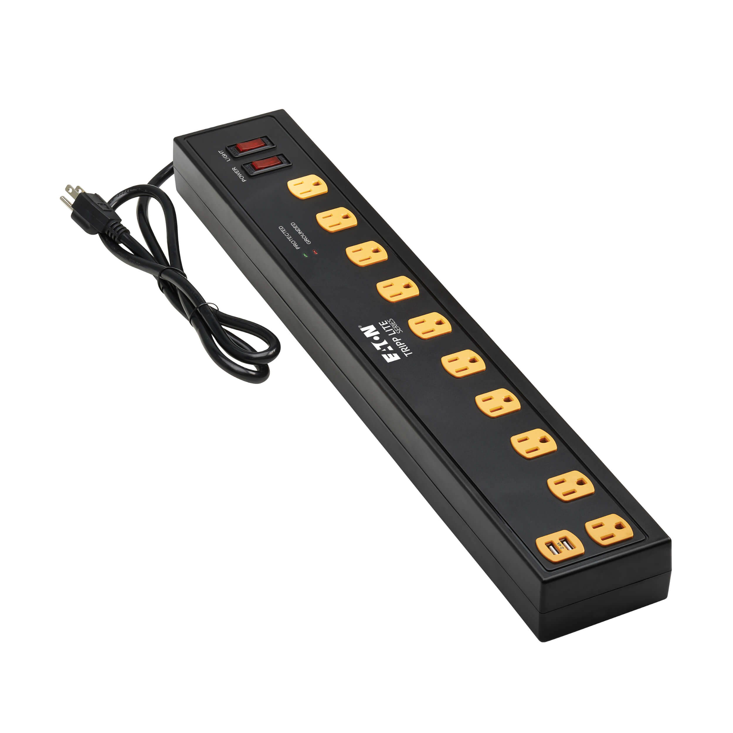 Surge Protector, 10 outlets, 10ft cord, 2 light bars 1000 lumens each ...