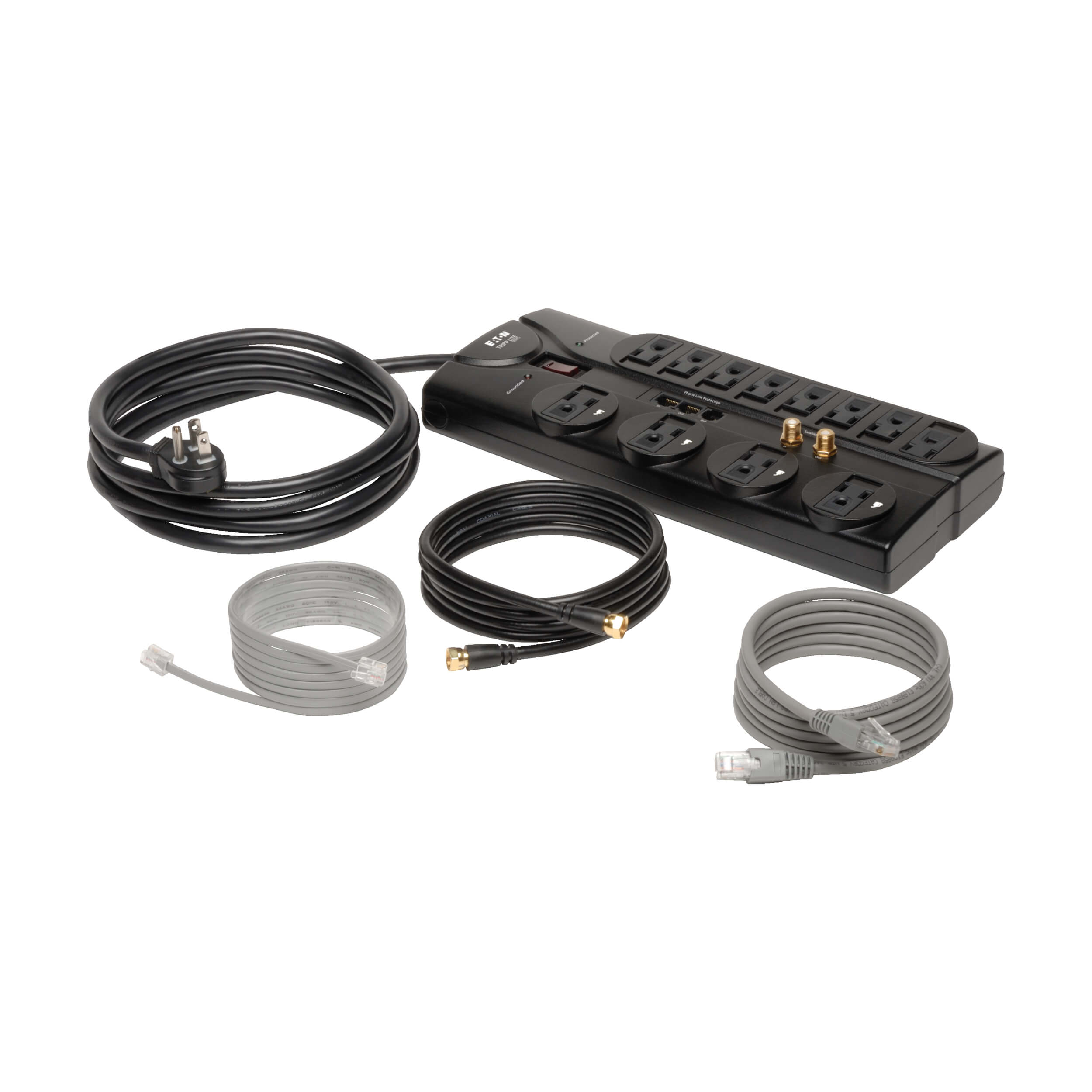 Surge Protector, 12 Outlet, 2880 Joules, 8-ft Cord, Coax | Eaton