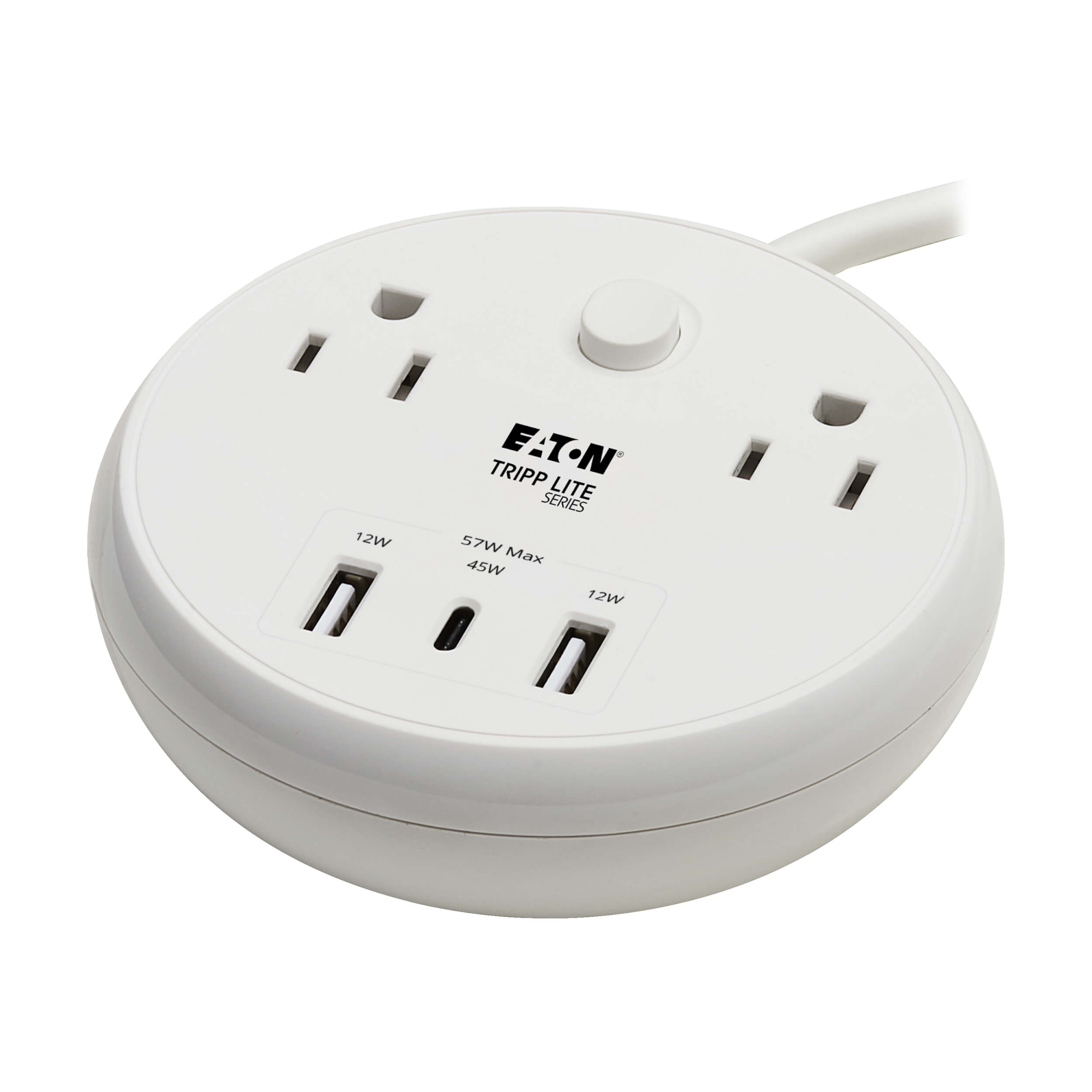 Surge Protector, 2 Outlets, 2 USB Ports,1 USB-C, 57W PD Charger ...