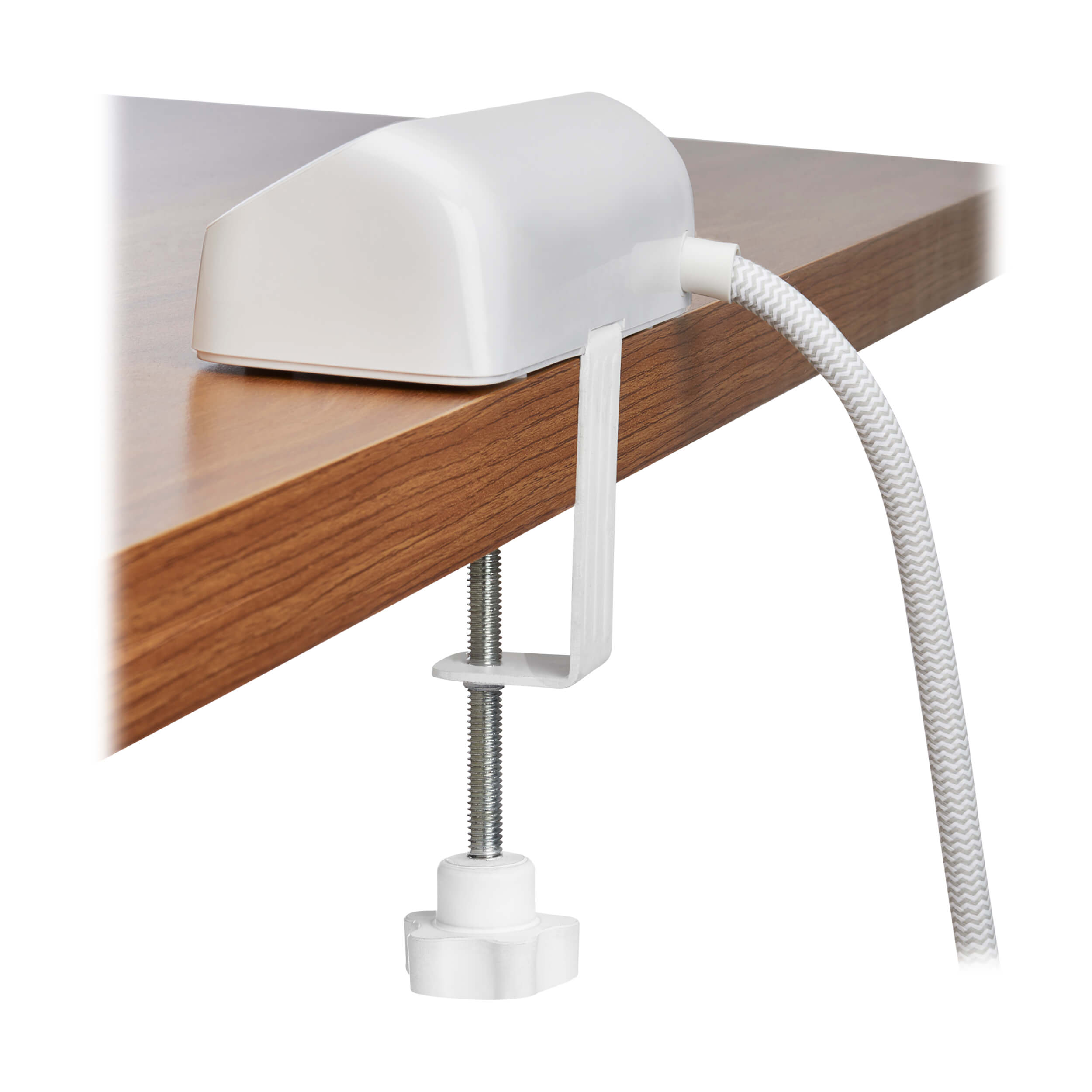 Desk Clamp Surge Protector, 3 Outlet, 2 USB Ports, 8ft Cord, White | Eaton