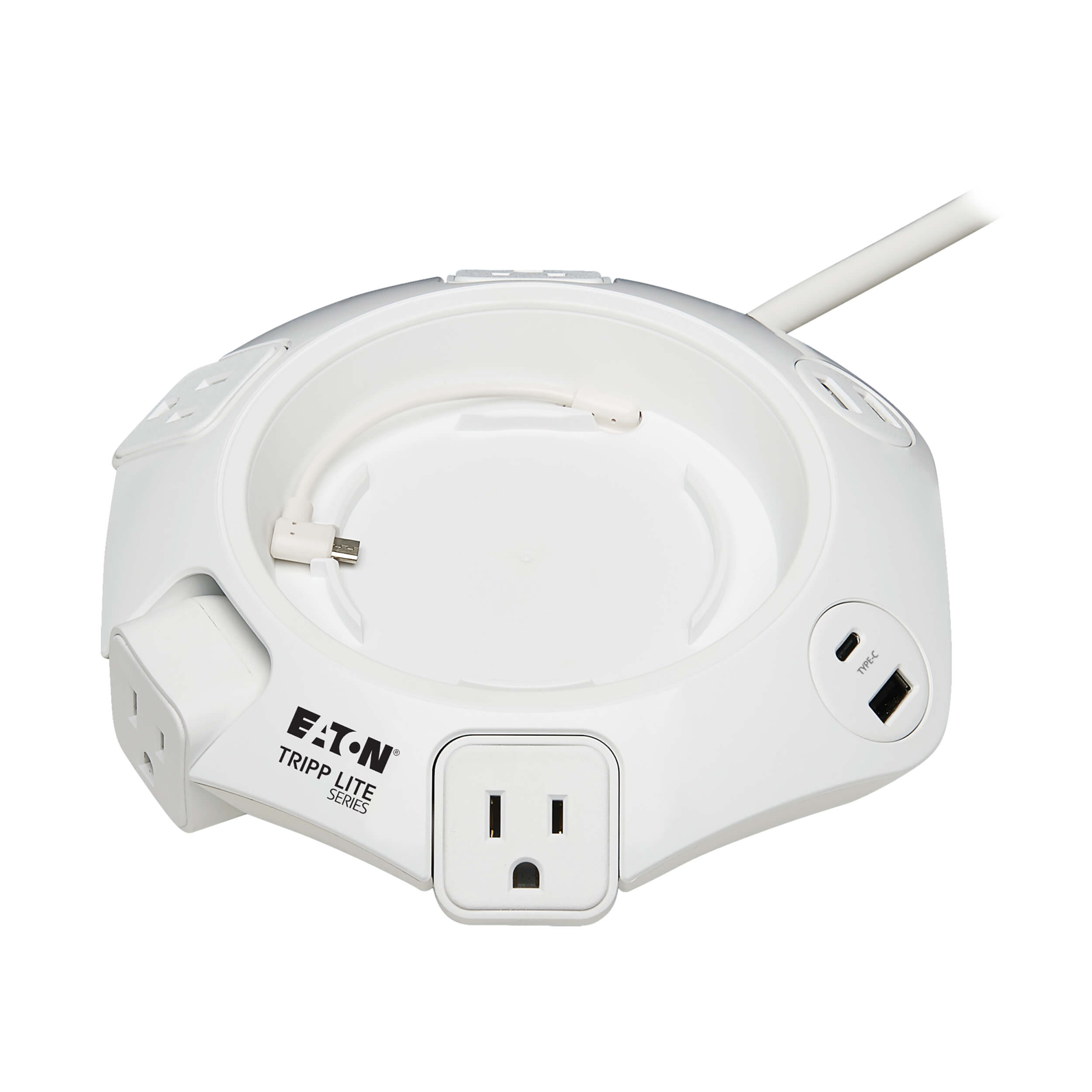 Conference Room Surge Protector, 4 Rotating Outlet, 4 USB Ports | Eaton