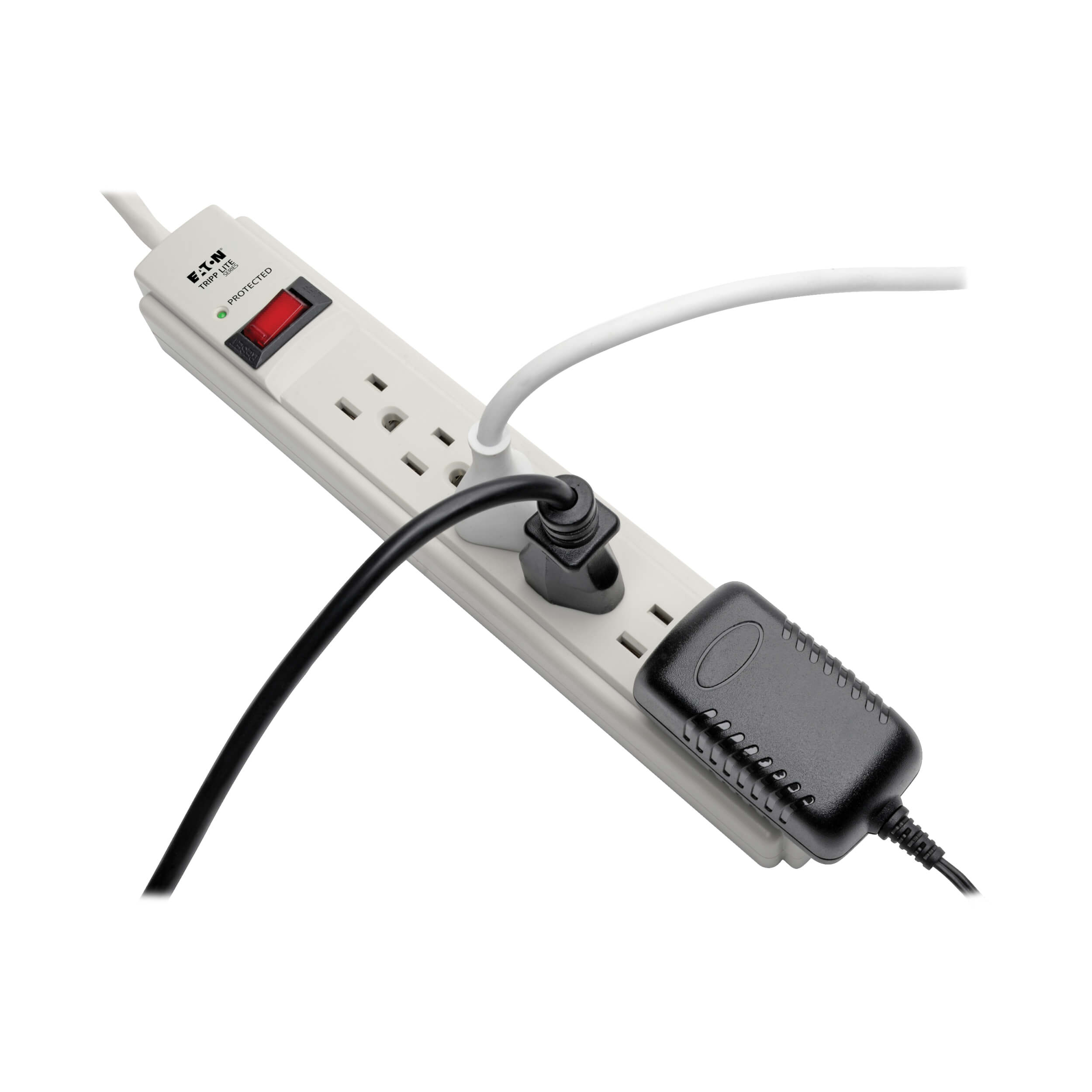 Surge Protector, 6 Outlet, 900 Joules, Light Gray Color | Eaton