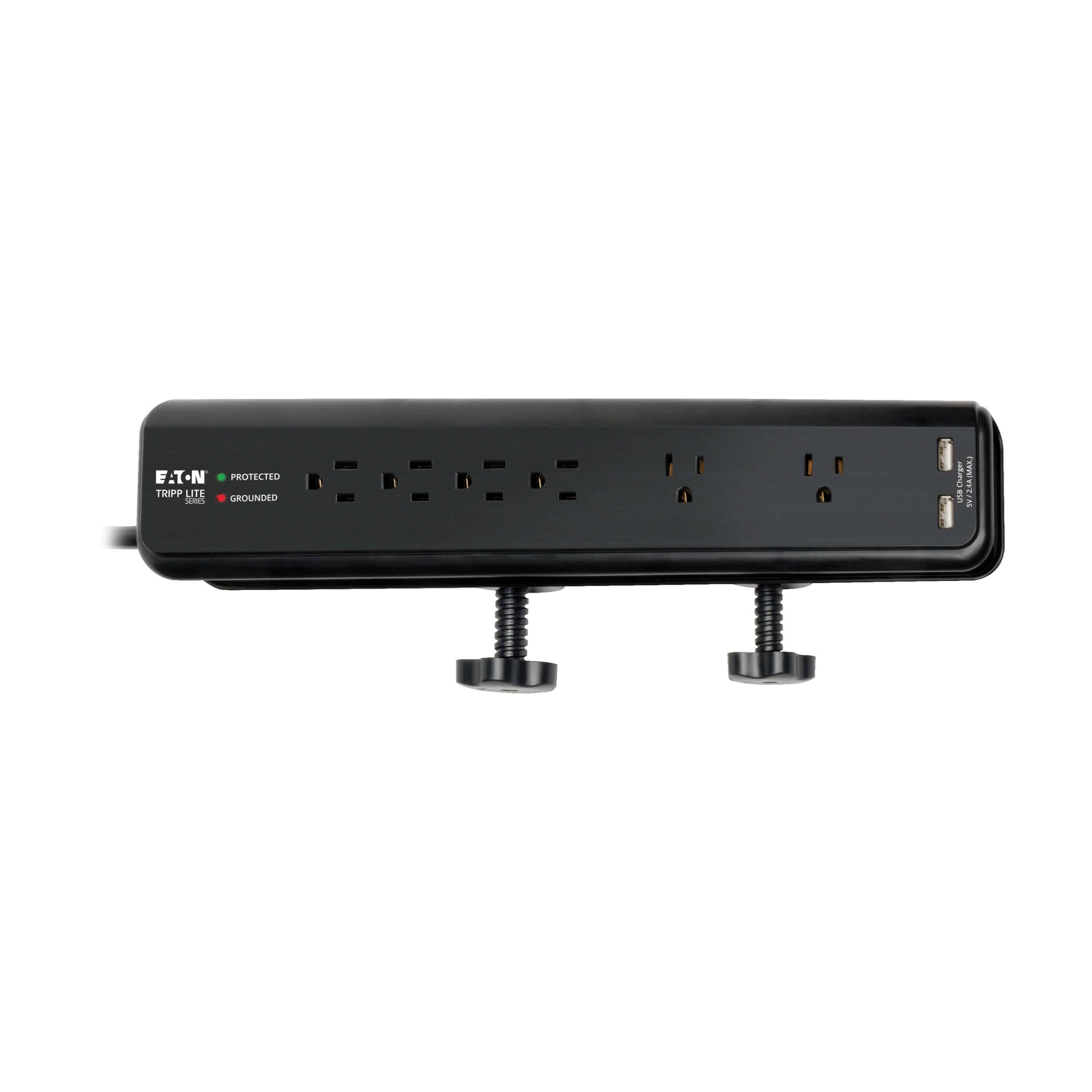 Surge Protector, Clamp Mount, 6 Outlet, 2100 Joules, 2 USB | Eaton