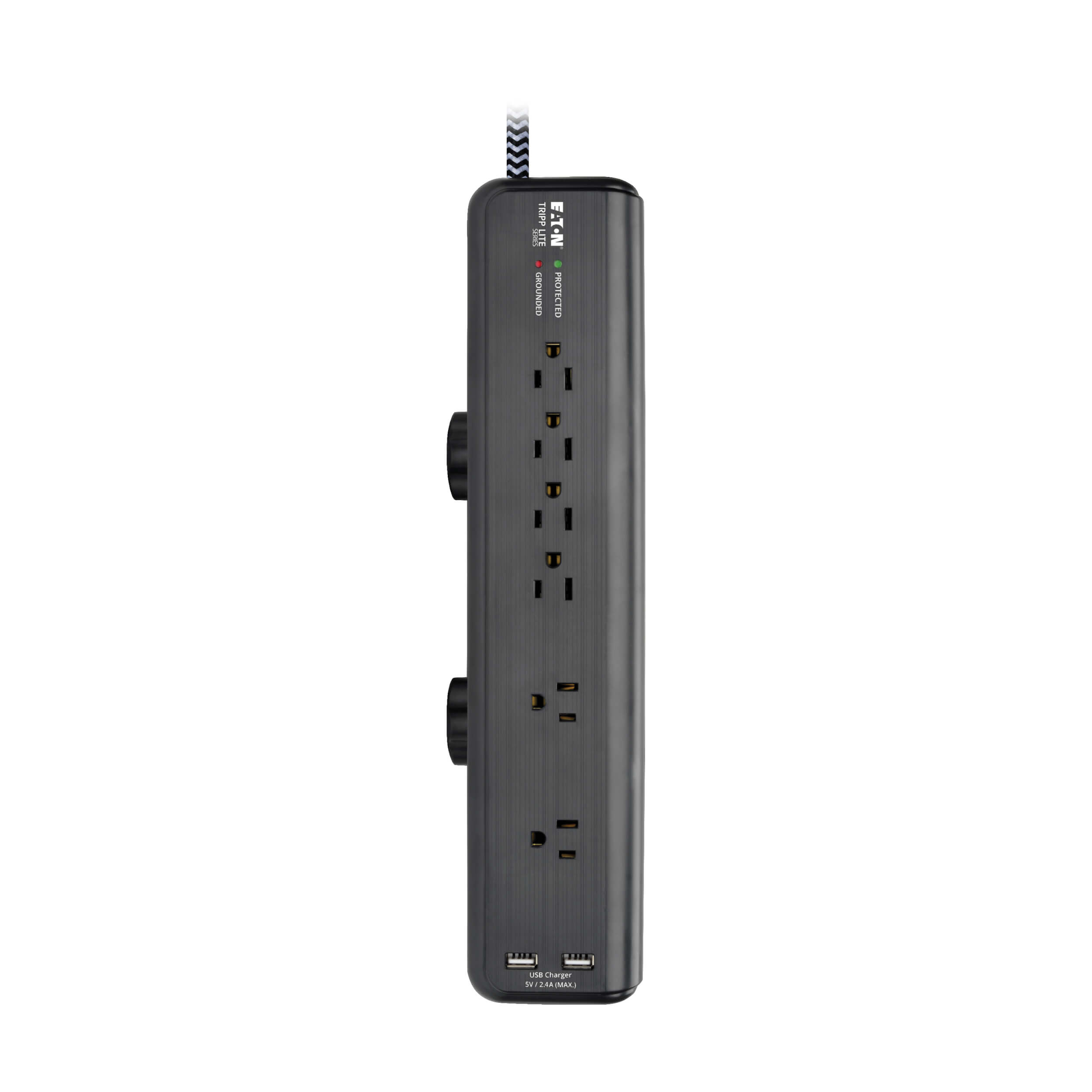 Surge Protector, 6 Outlet, 2 USB, 8-ft Cord, Antimicrobial | Eaton