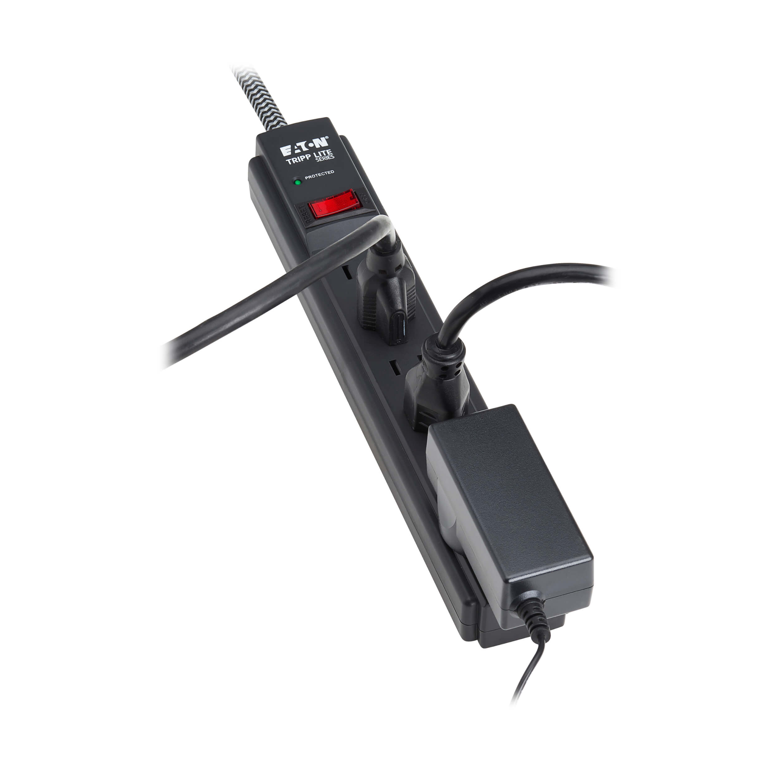 Surge Protector, 6 Outlet, 1200 Joules, 10ft Cord, Black | Eaton