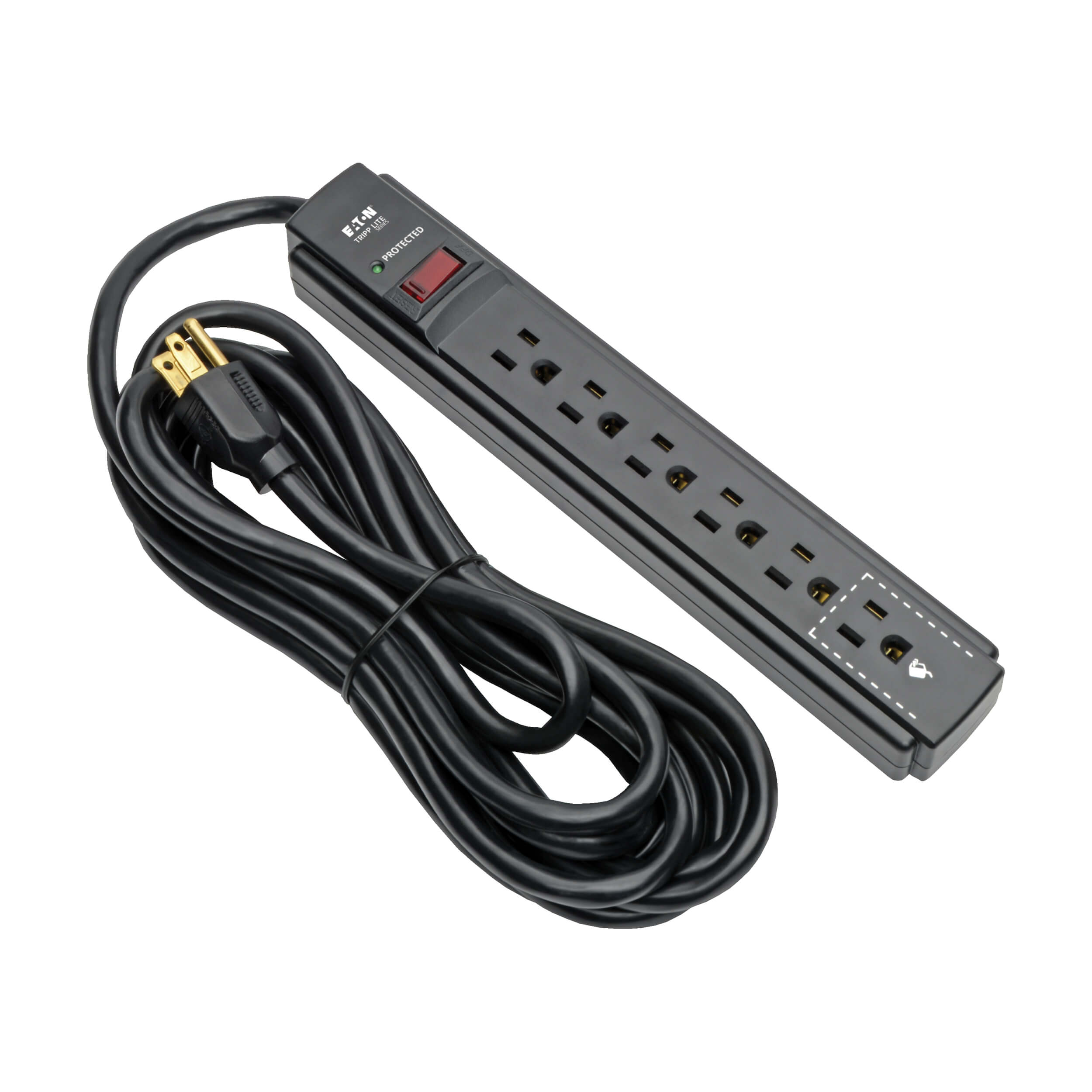 Surge Protector, 6 Outlet, 790 Joules, 15-ft Cord | Eaton
