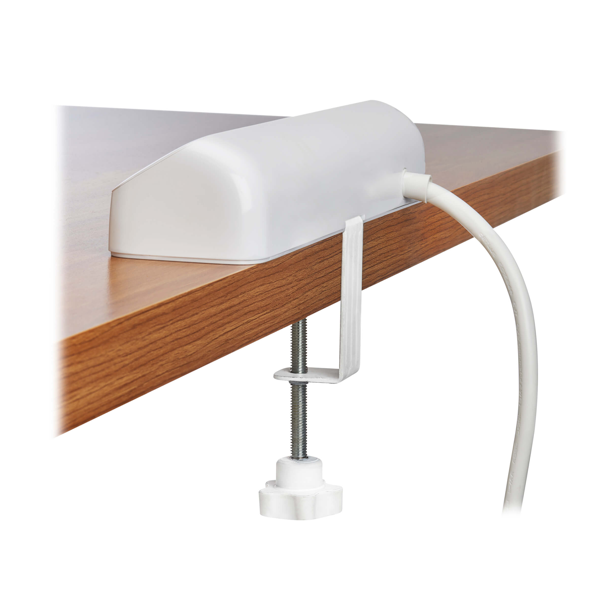 Desk Clamp Surge Protector, 6 Outlet, 2 USB Ports, 6ft Cord, White | Eaton