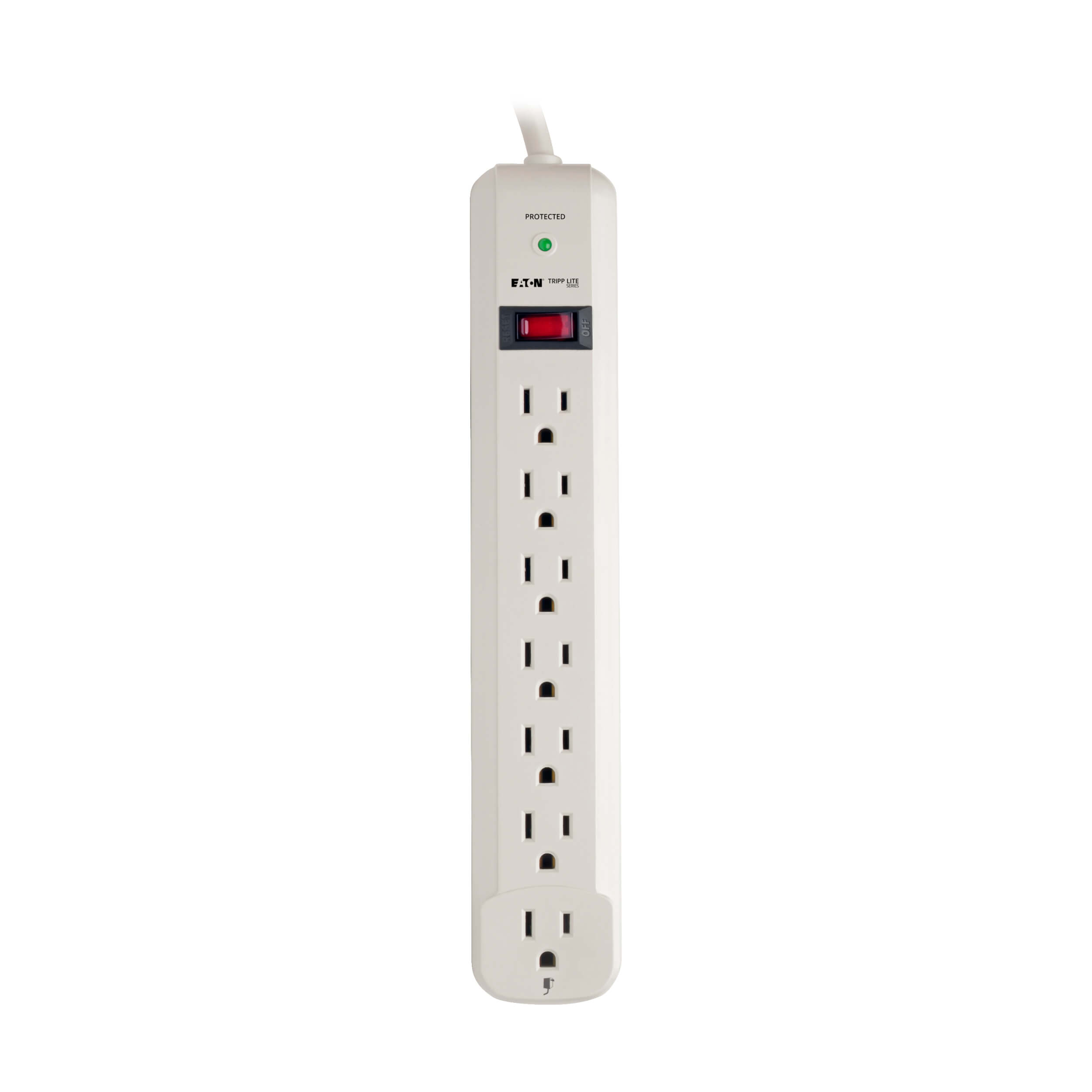 Surge Protector, 7 Outlet, 1080 Joules, 12-ft Cord, Gray | Eaton