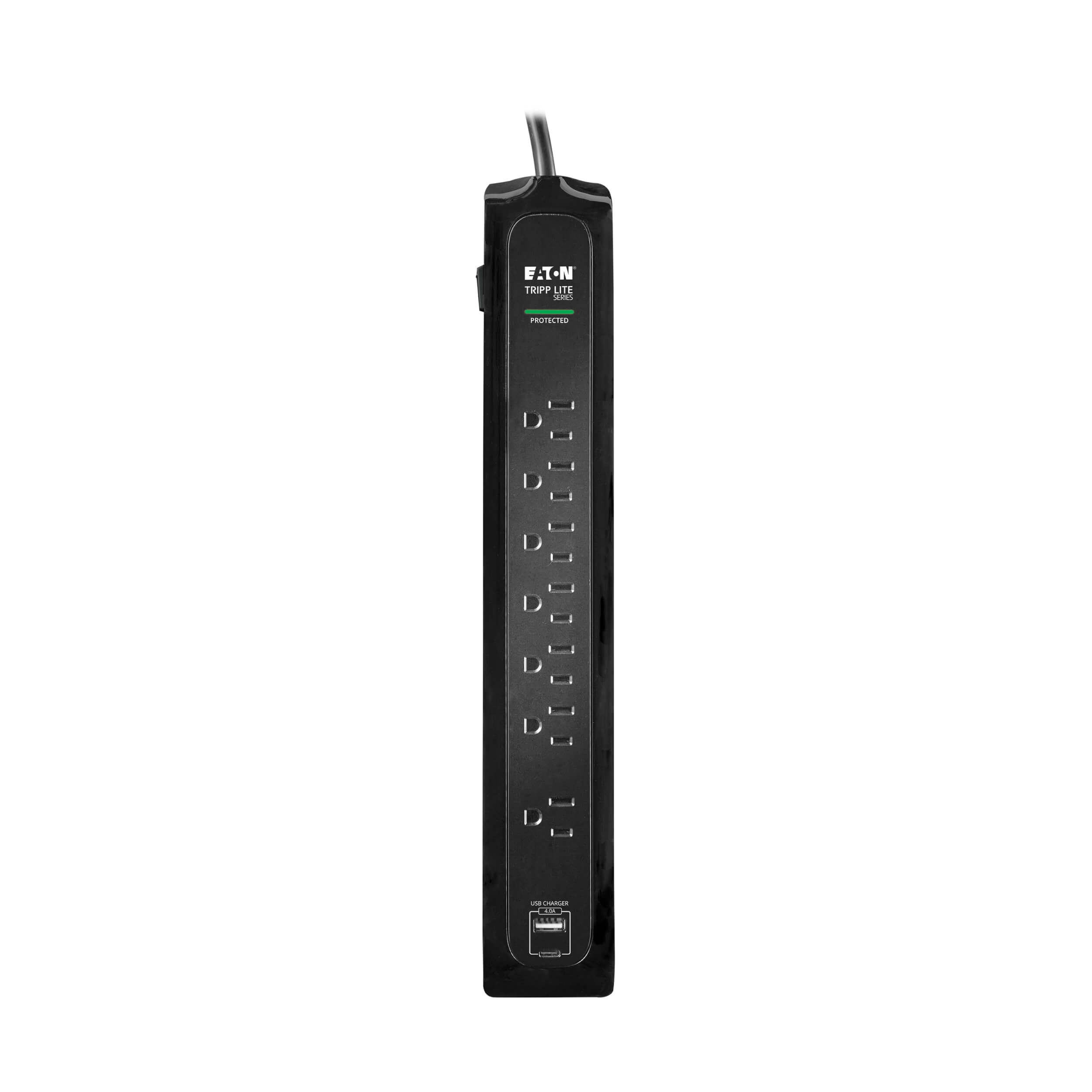 Surge Protector, 7 Outlet, 6ft Cord, 1500 Joules, USB-A, USB-C | Eaton