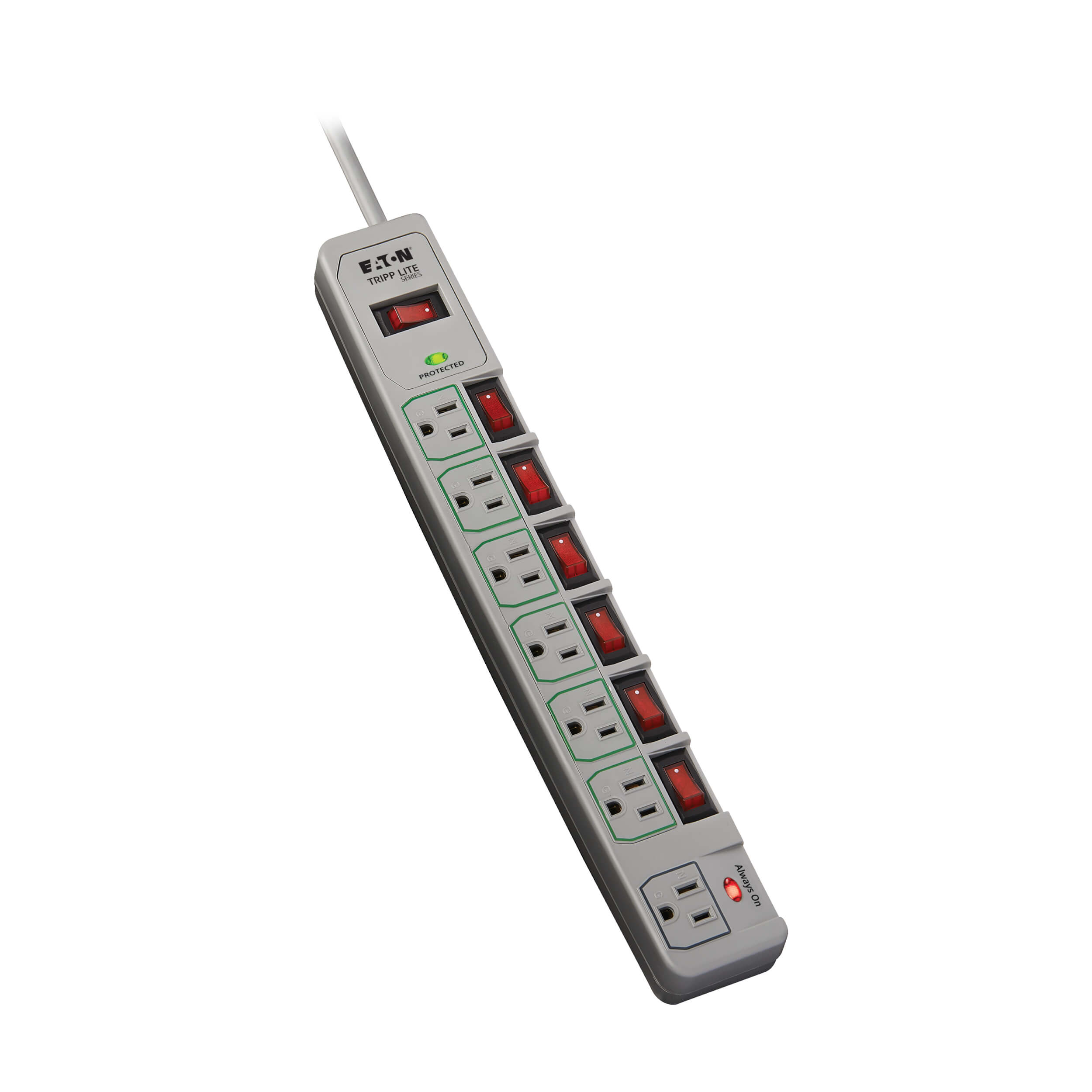 Eco-Surge Protector, 7 Outlet, Individually-Controlled | Eaton