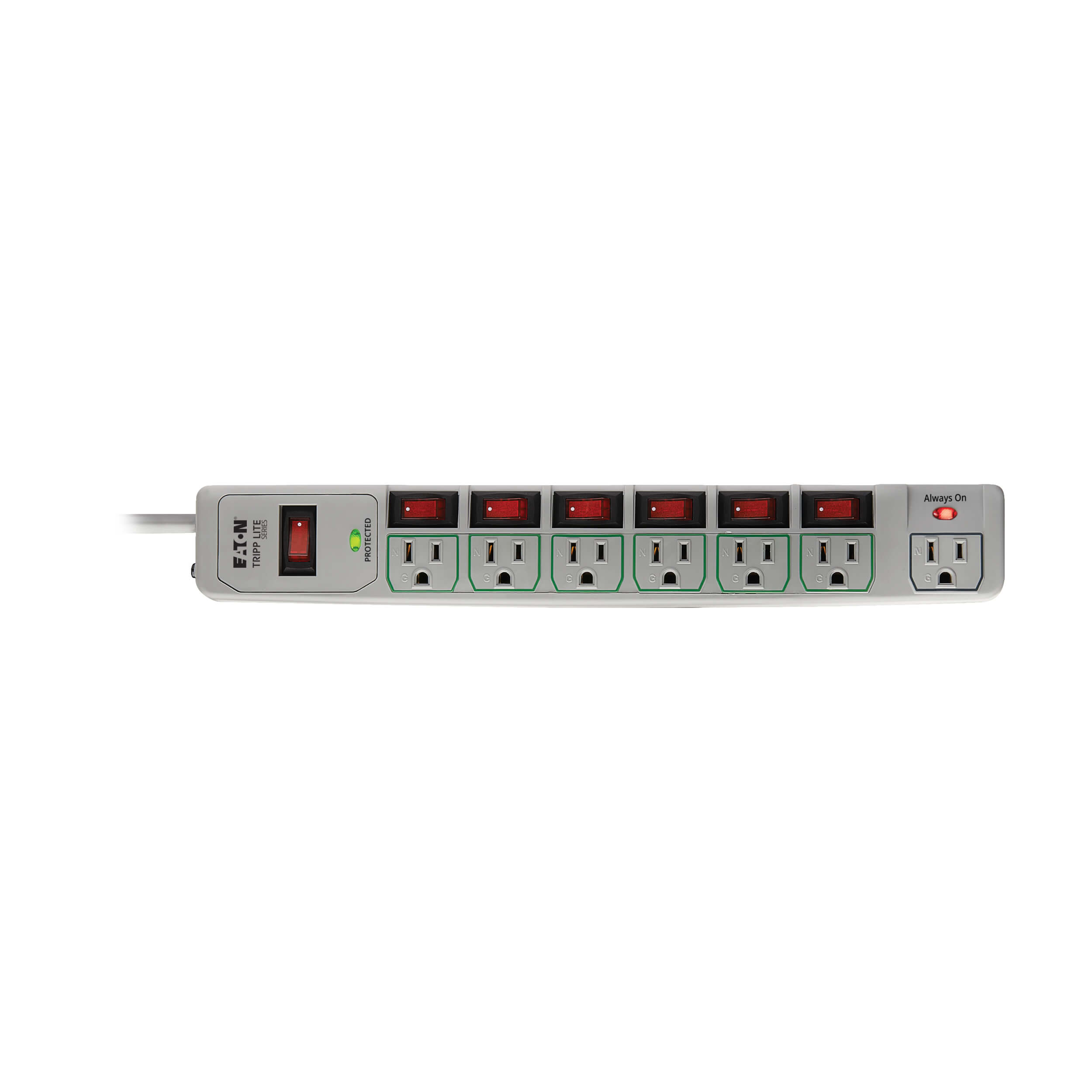 Eco-Surge Protector, 7 Outlet, Individually-Controlled | Eaton