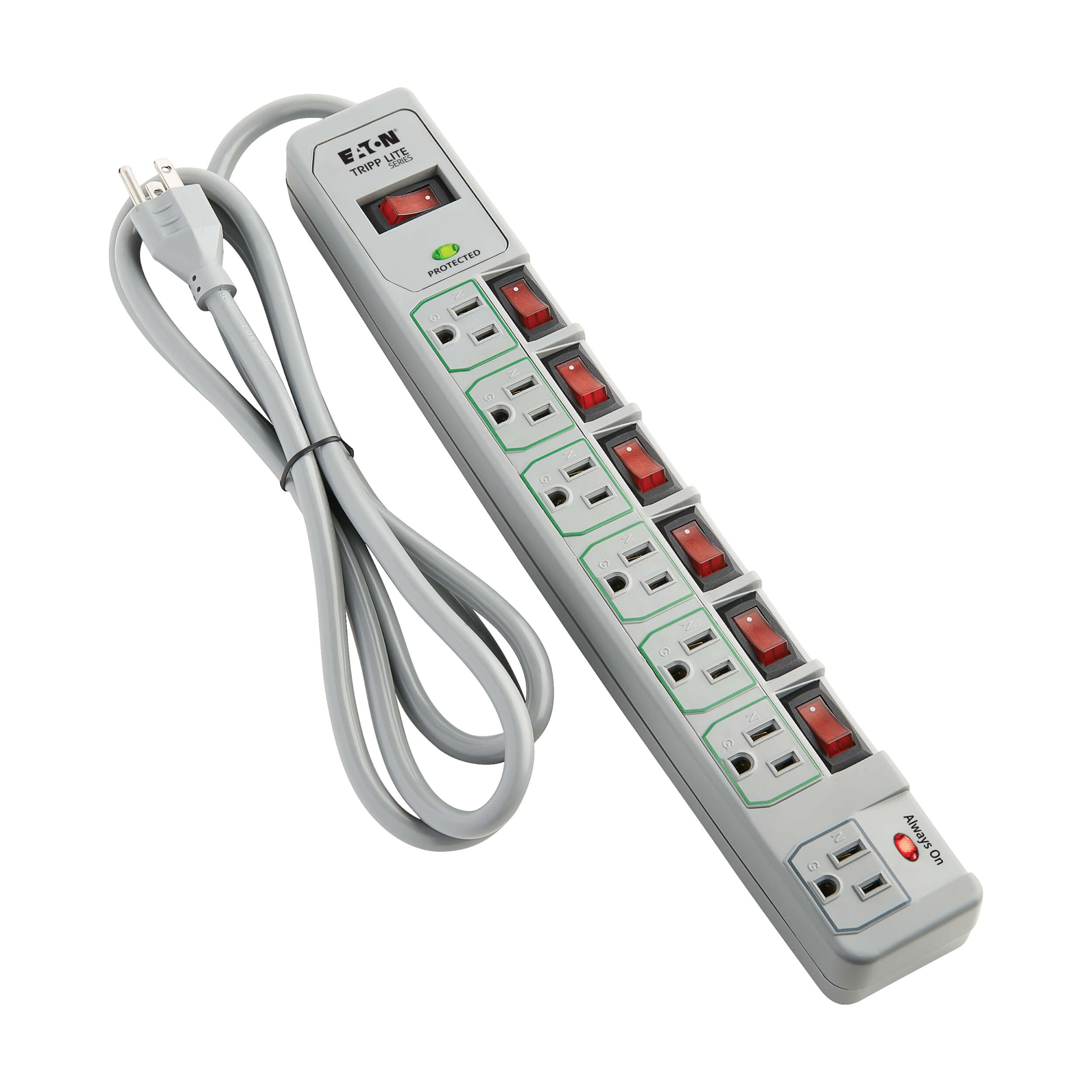 Eco-Surge Protector, 7 Outlet, Individually-Controlled | Eaton