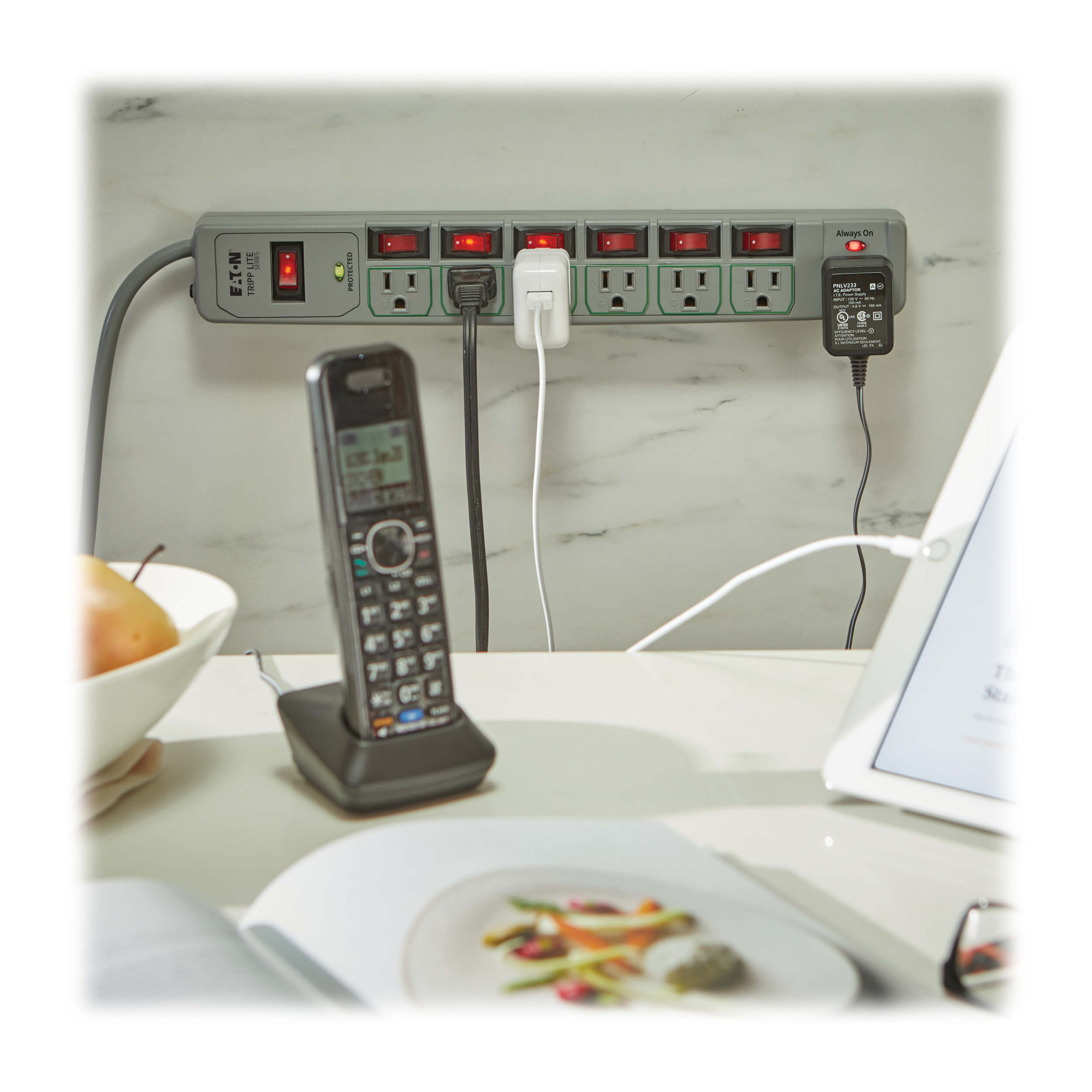 Eco-Surge Protector, 7 Outlet, Individually-Controlled | Eaton